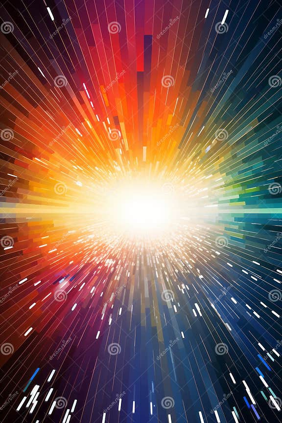 Abstract Space Background with Light Rays Stock Illustration ...