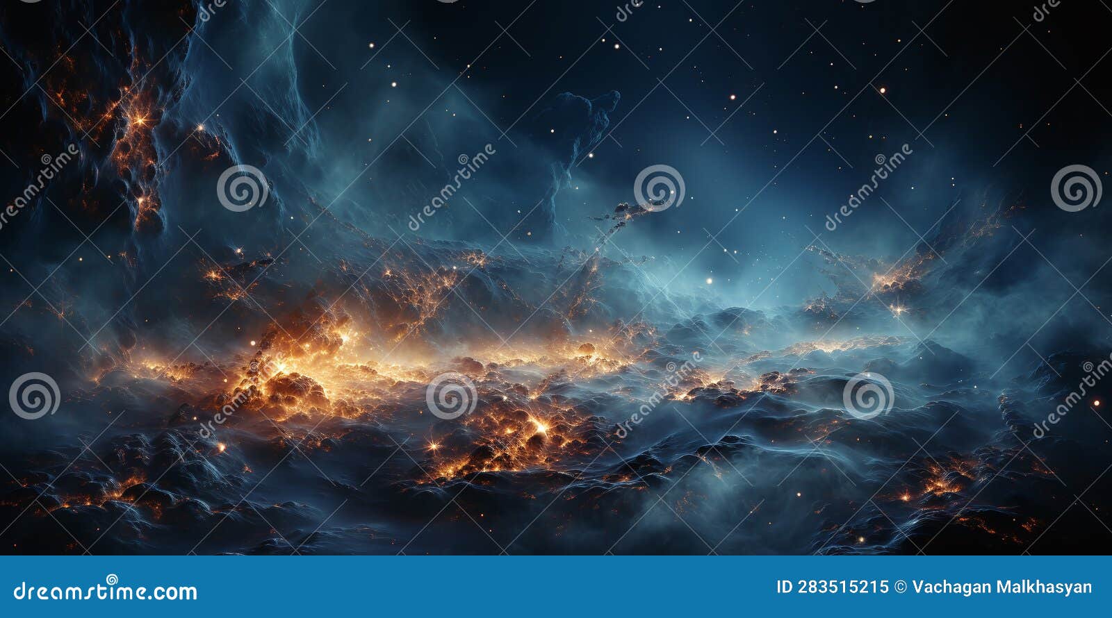 Abstract Space Background With Nebulae And Stars. Space Dust In The ...