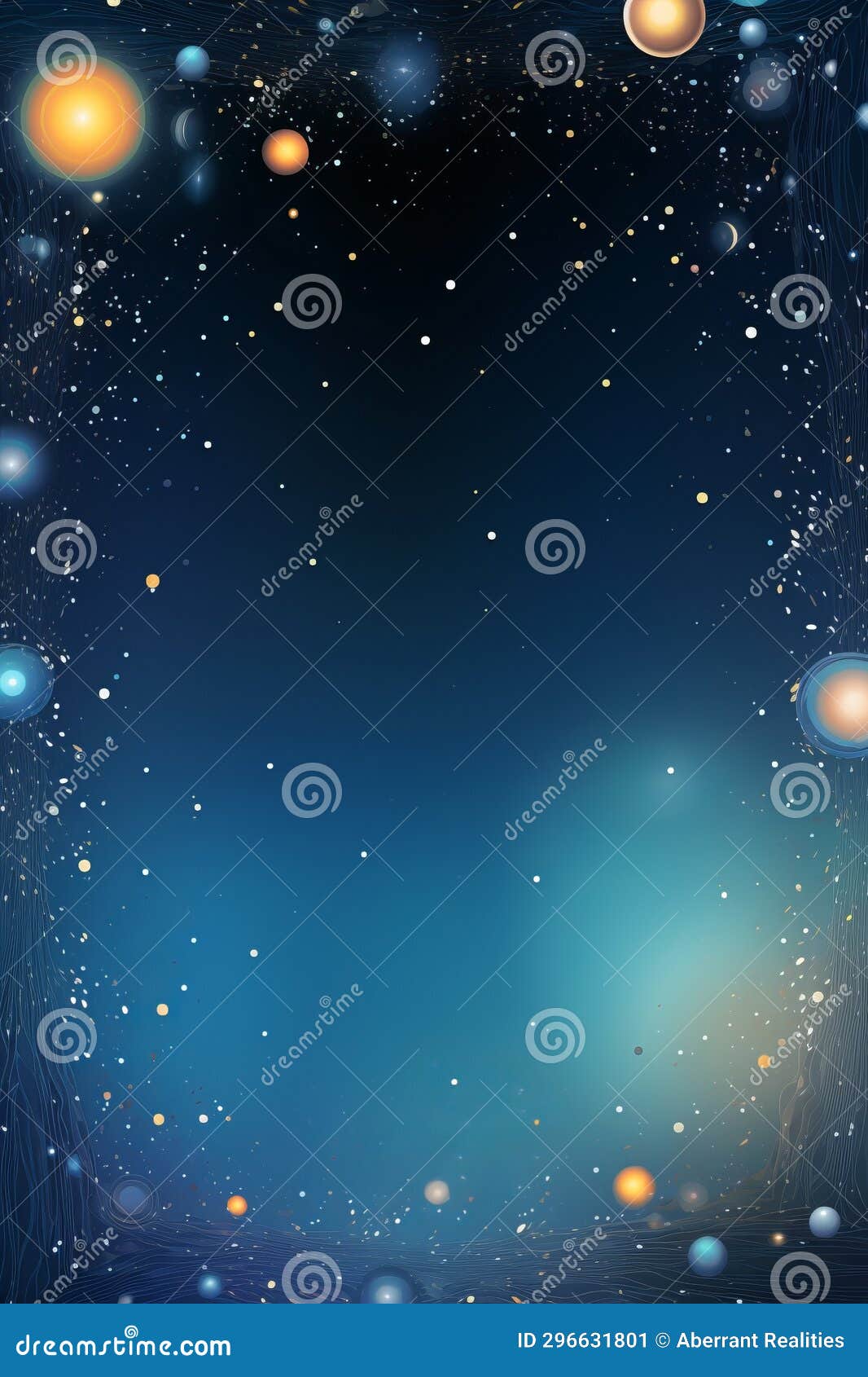 An Abstract Space Background with Stars and Planets Stock Illustration ...