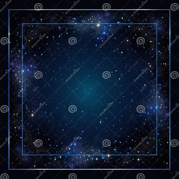 An Abstract Space Background with Stars and a Square Frame Stock ...