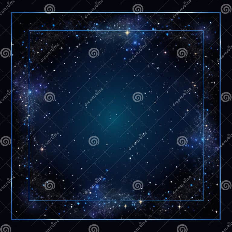 An Abstract Space Background with Stars and a Square Frame Stock ...
