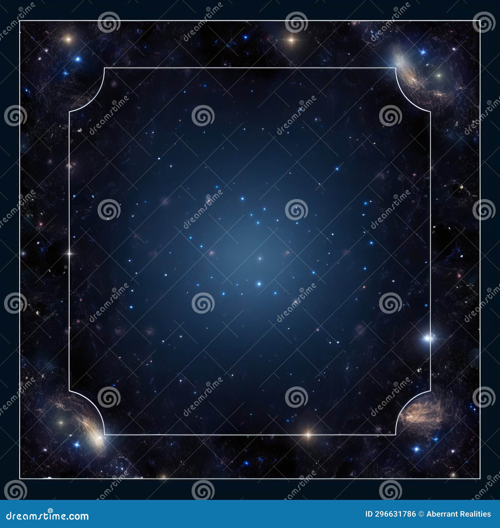 An Abstract Space Background with Stars and a Square Frame Stock ...