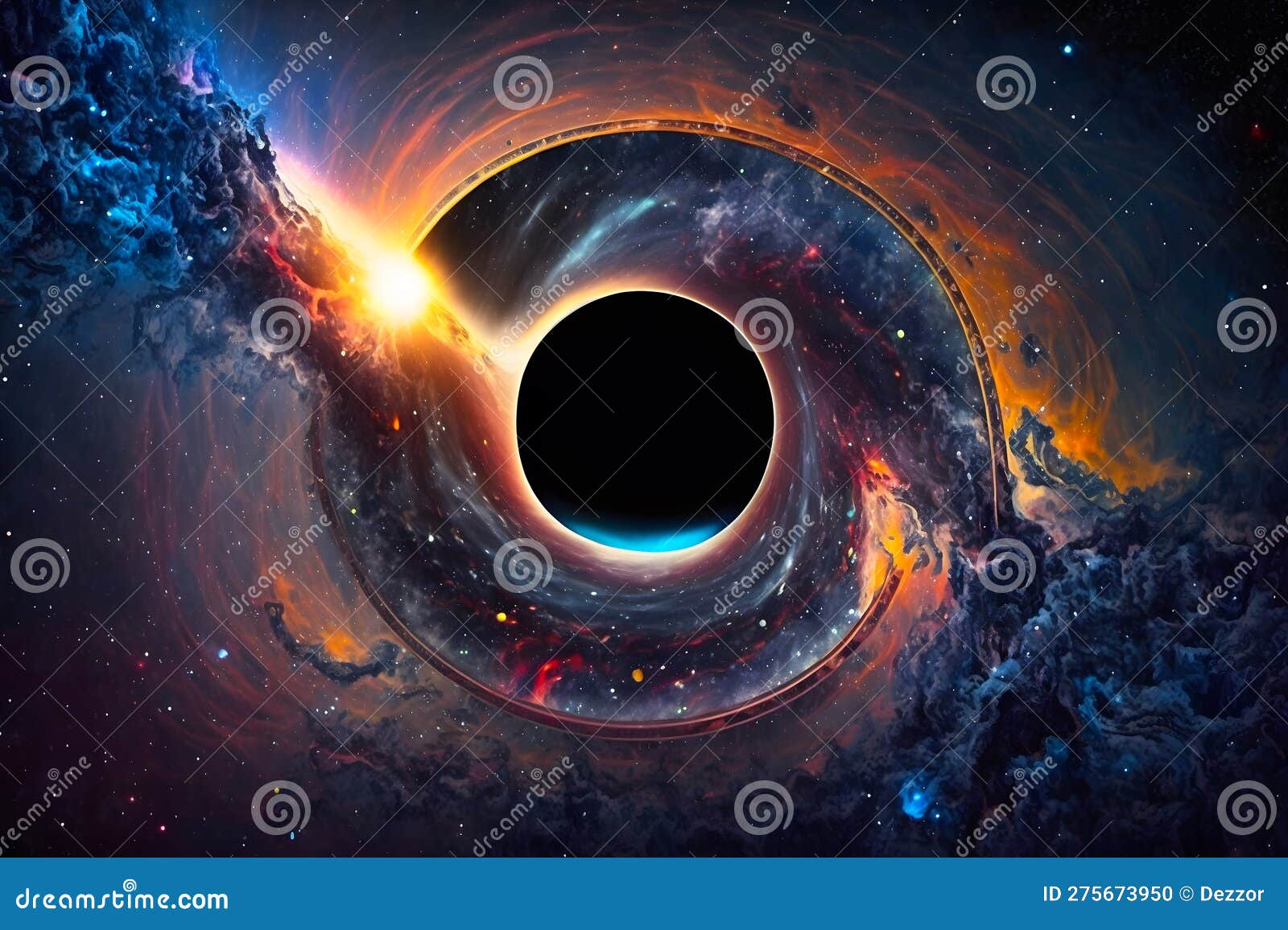 Abstract Space Distortion of Light Around a Black Hole in the Cosmos of ...