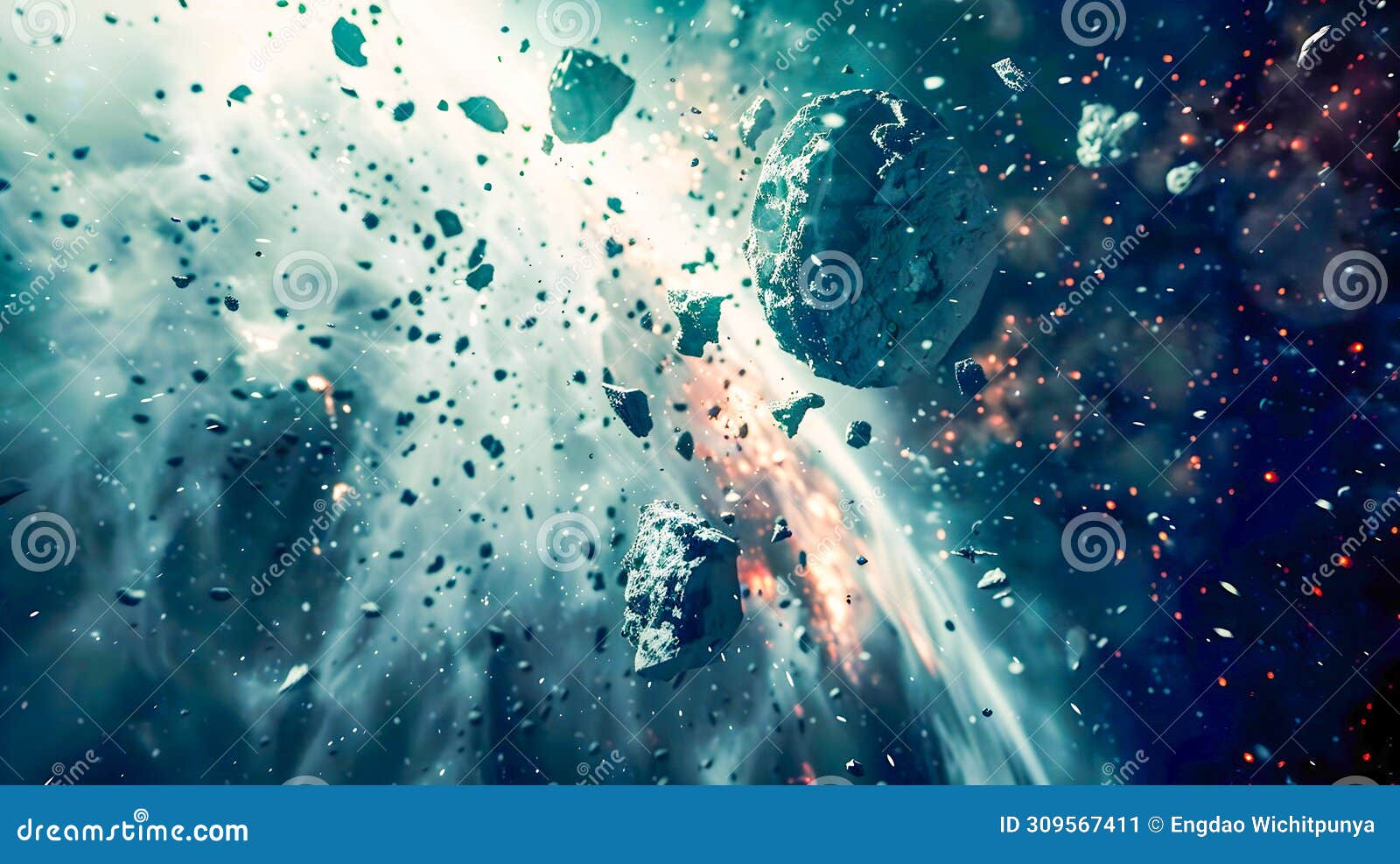 Abstract Space Explosion with Dynamic Rocks and Galaxy Stock ...