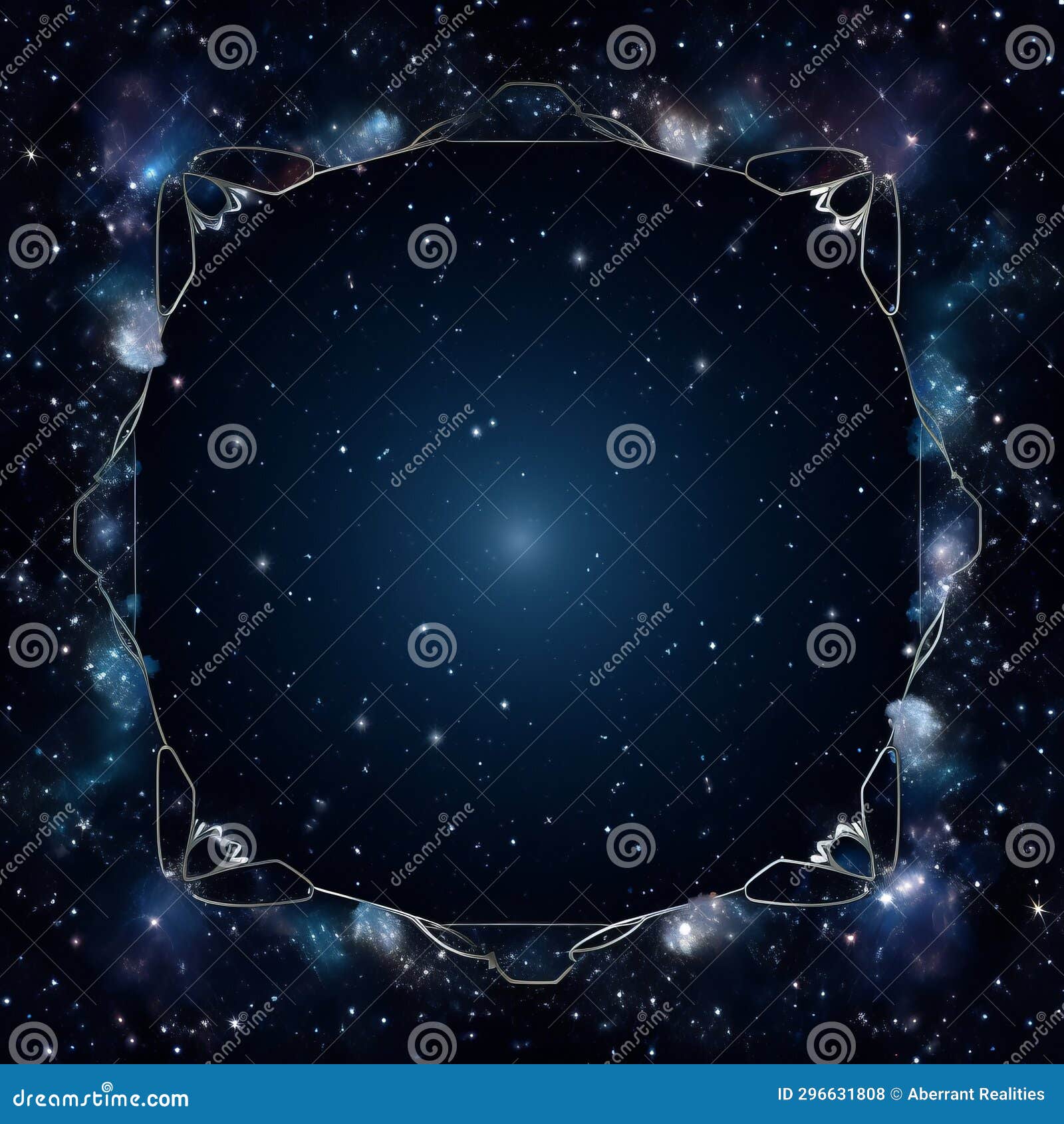 An Abstract Space Frame with Stars and Nebula in the Background Stock ...