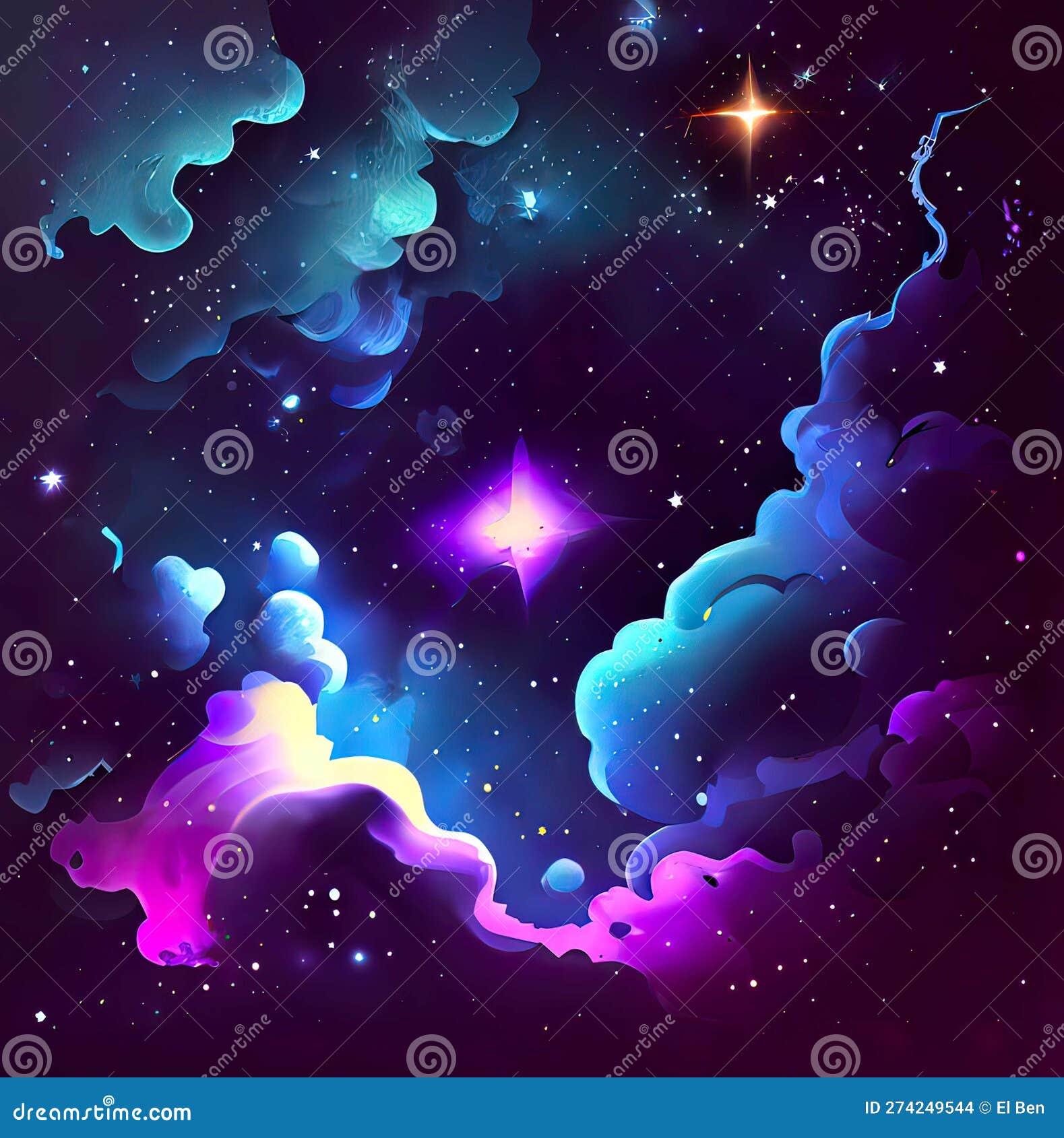 Abstract Space Galaxy Nebula - Ai Generated Stock Illustration ...