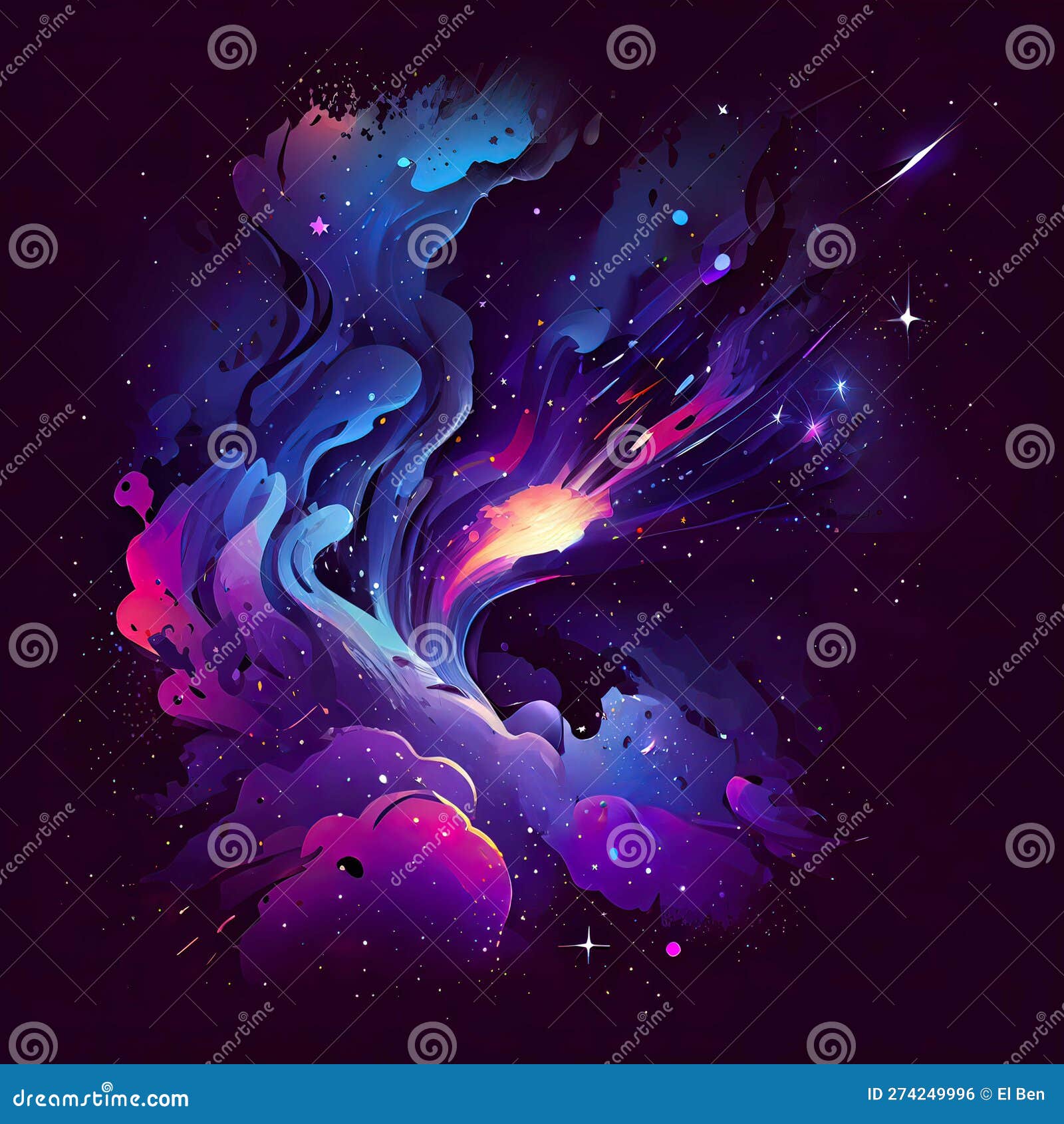 Abstract Space Galaxy Nebula - Ai Generated Stock Illustration ...