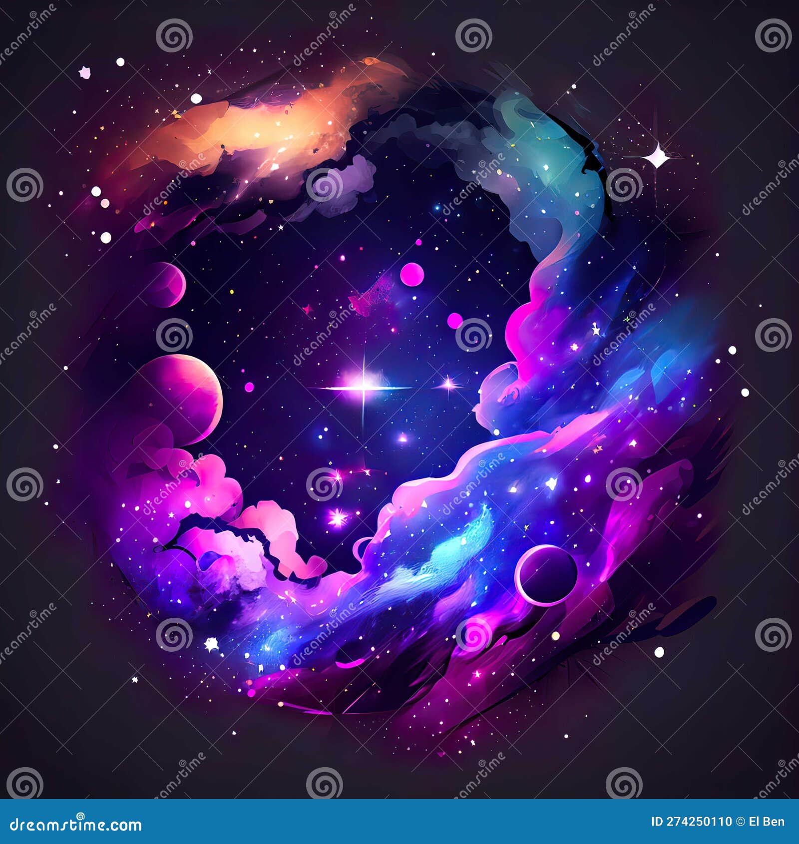 Abstract Space Galaxy Nebula - Ai Generated Stock Illustration ...