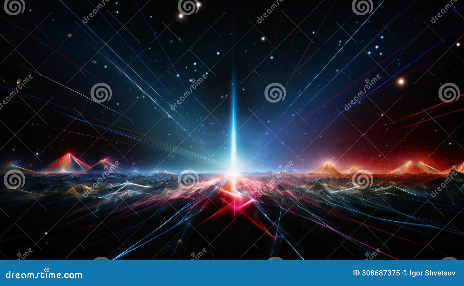 Abstract Space Landscape Starlight and Galaxy. AI Generated Stock Image ...