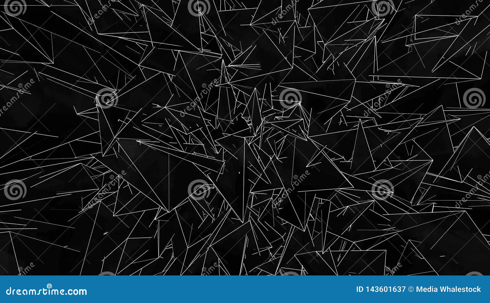 Abstract Space of Moving Sharp Triangles. Animation. Dark Sharp ...