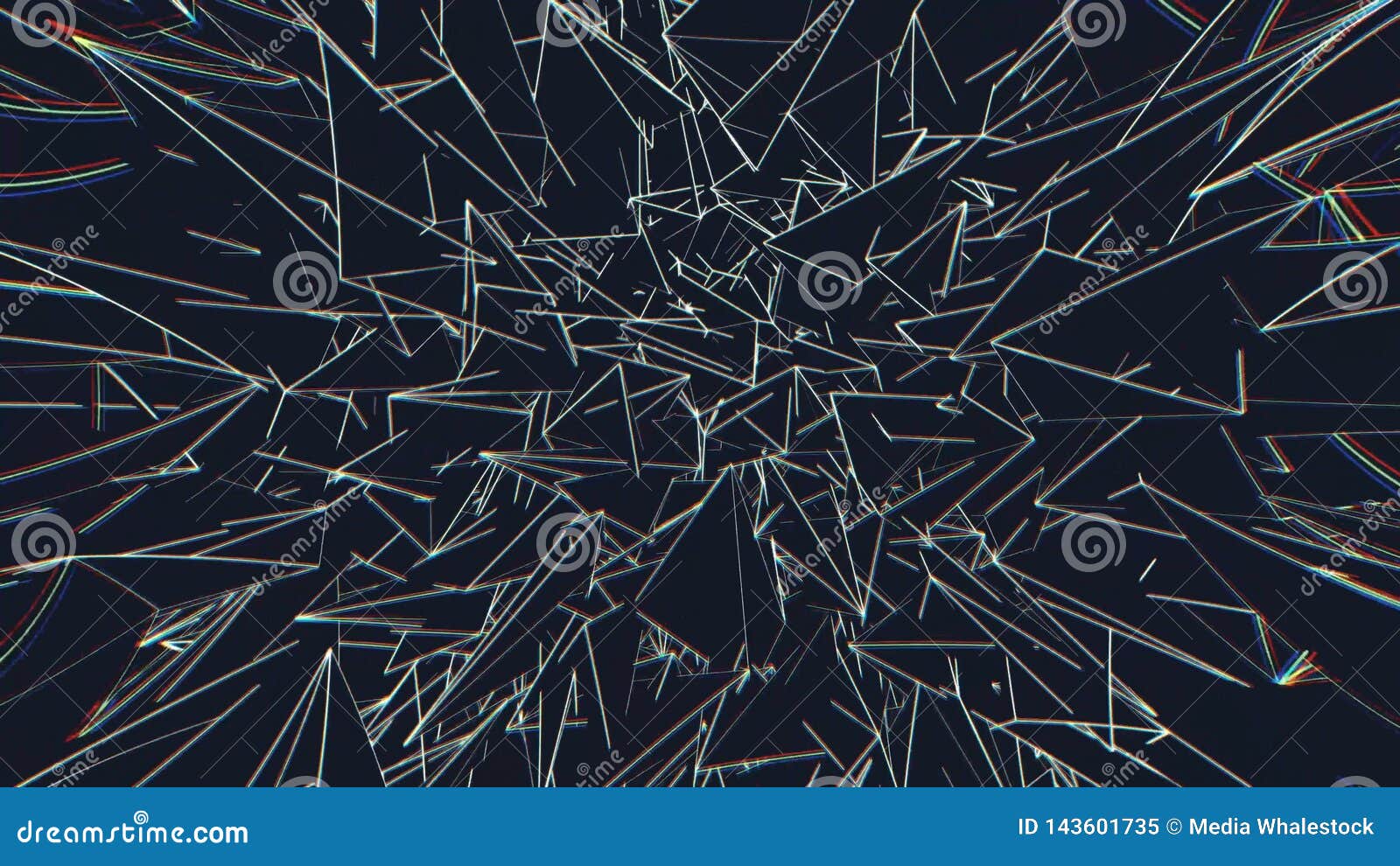 Abstract Space of Moving Sharp Triangles. Animation. Dark Sharp ...