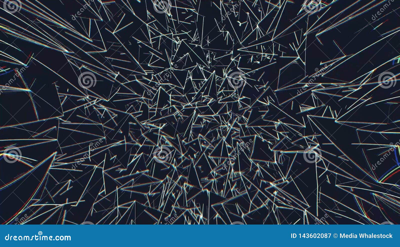 Abstract Space of Moving Sharp Triangles. Animation. Dark Sharp ...