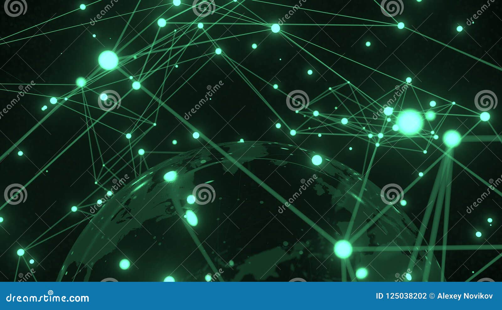 Space Network Over Earth Conceptual 3D Rendering Stock Illustration ...