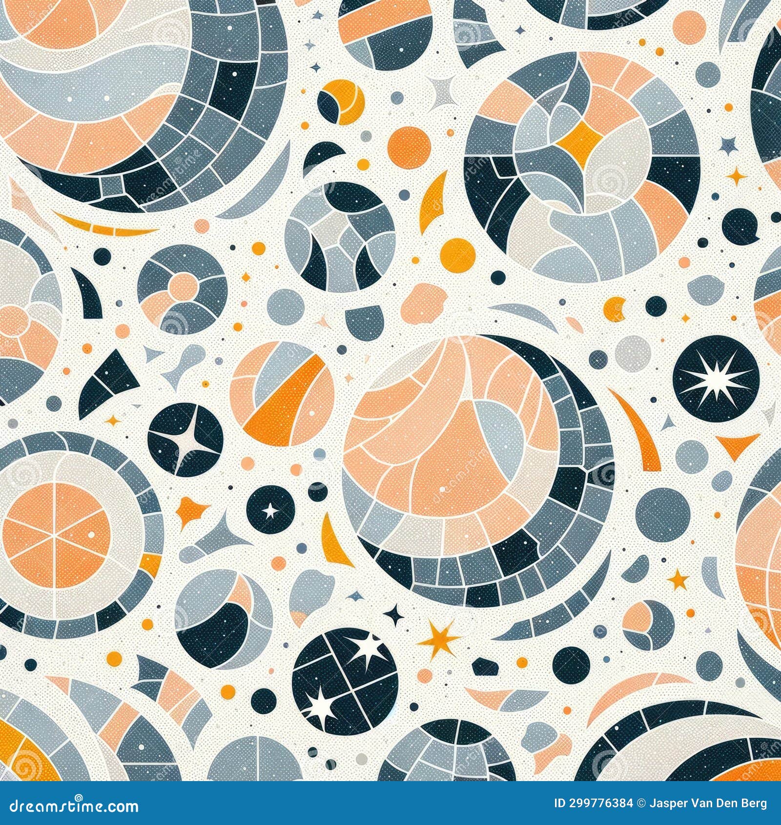 Abstract Space Pattern with Celestial Bodies and Geometric Shapes, AI ...