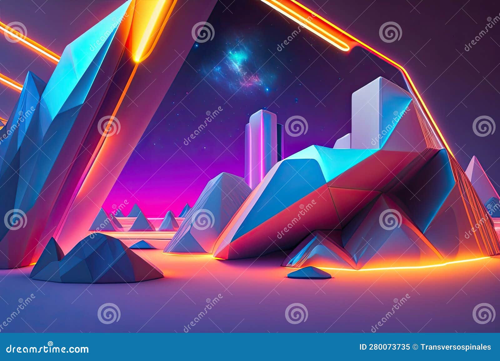 Abstract Space Purple Fantastic Generative AI Stock Illustration ...