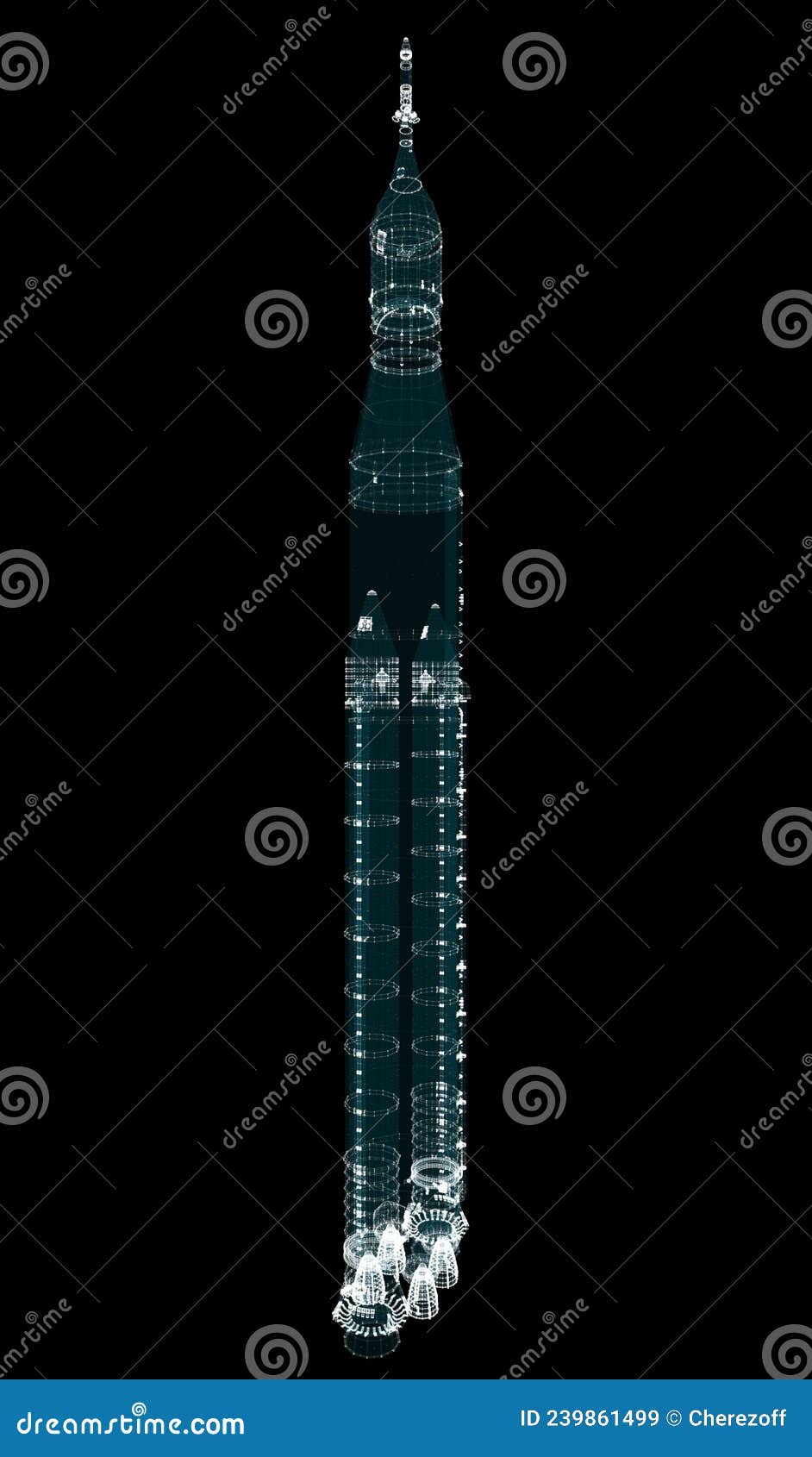 Abstract Space Rocket of Particles Stock Illustration - Illustration of ...