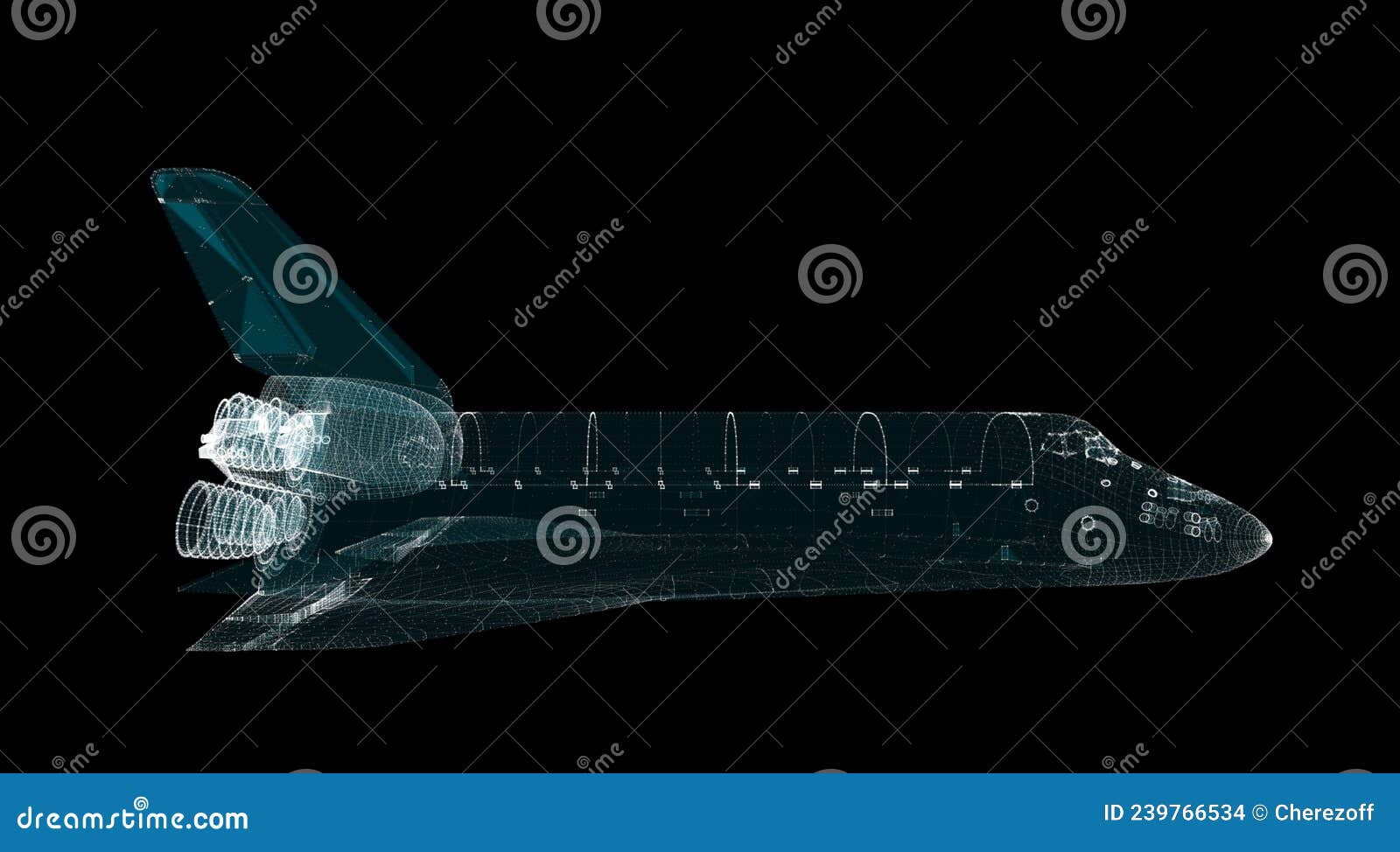 Abstract Space Shuttle of Particles Stock Illustration - Illustration ...