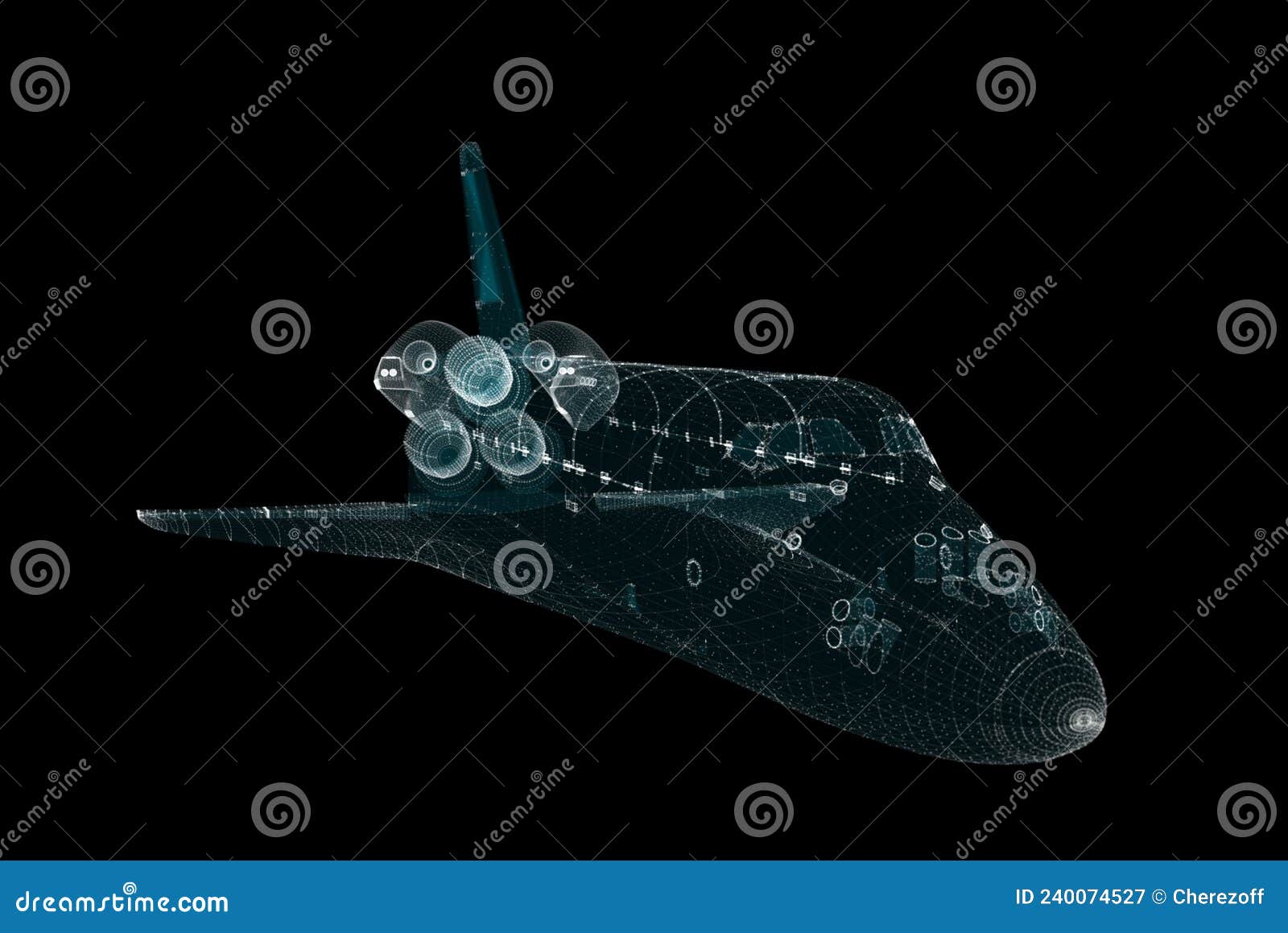 Abstract Space Shuttle of Particles Stock Illustration - Illustration ...
