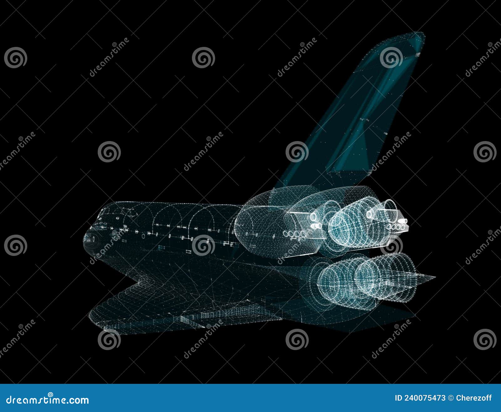 Abstract Space Shuttle of Particles Stock Illustration - Illustration ...