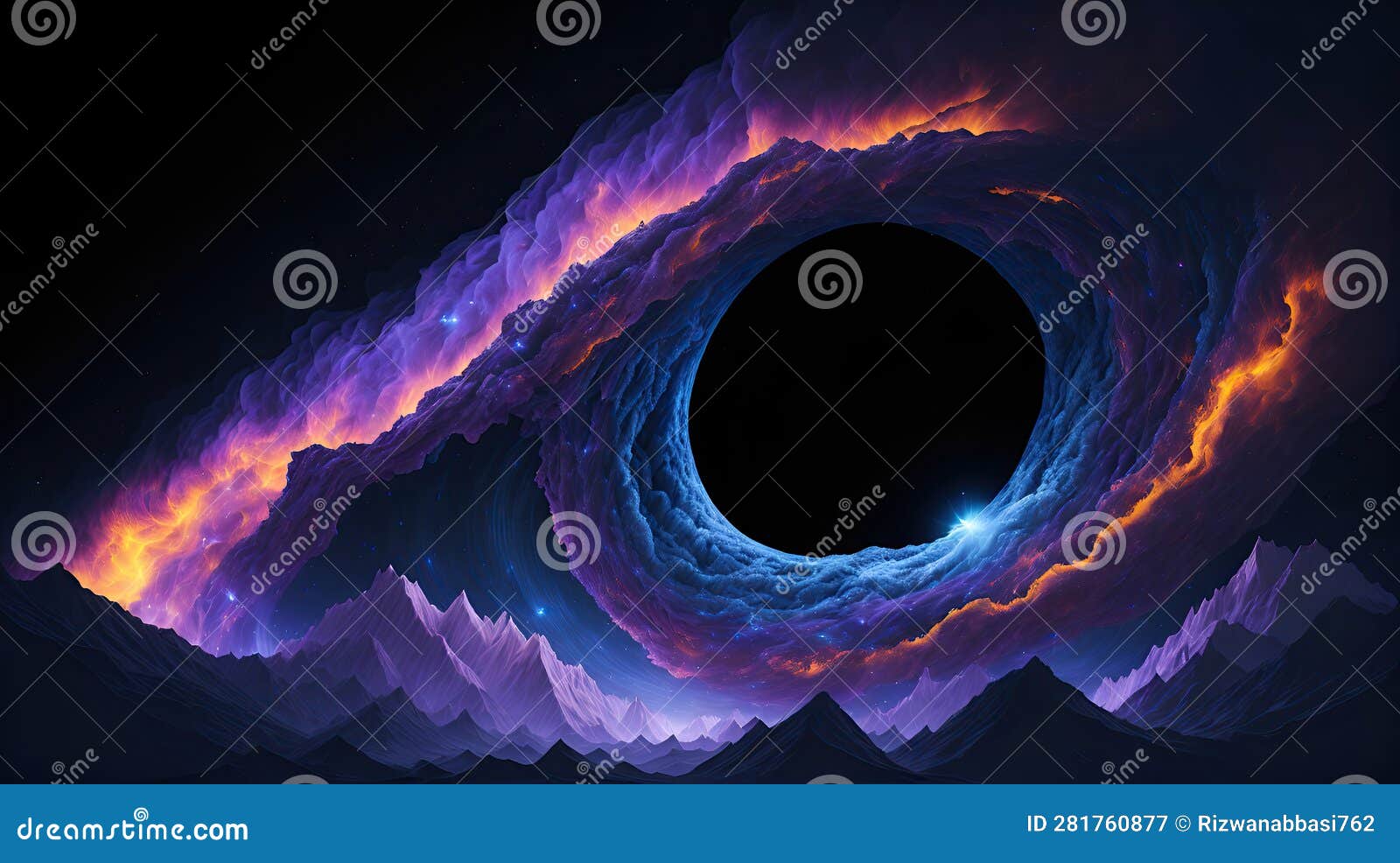 Abstract Space Wallpaper Black Hole with Nebula Stock Illustration ...