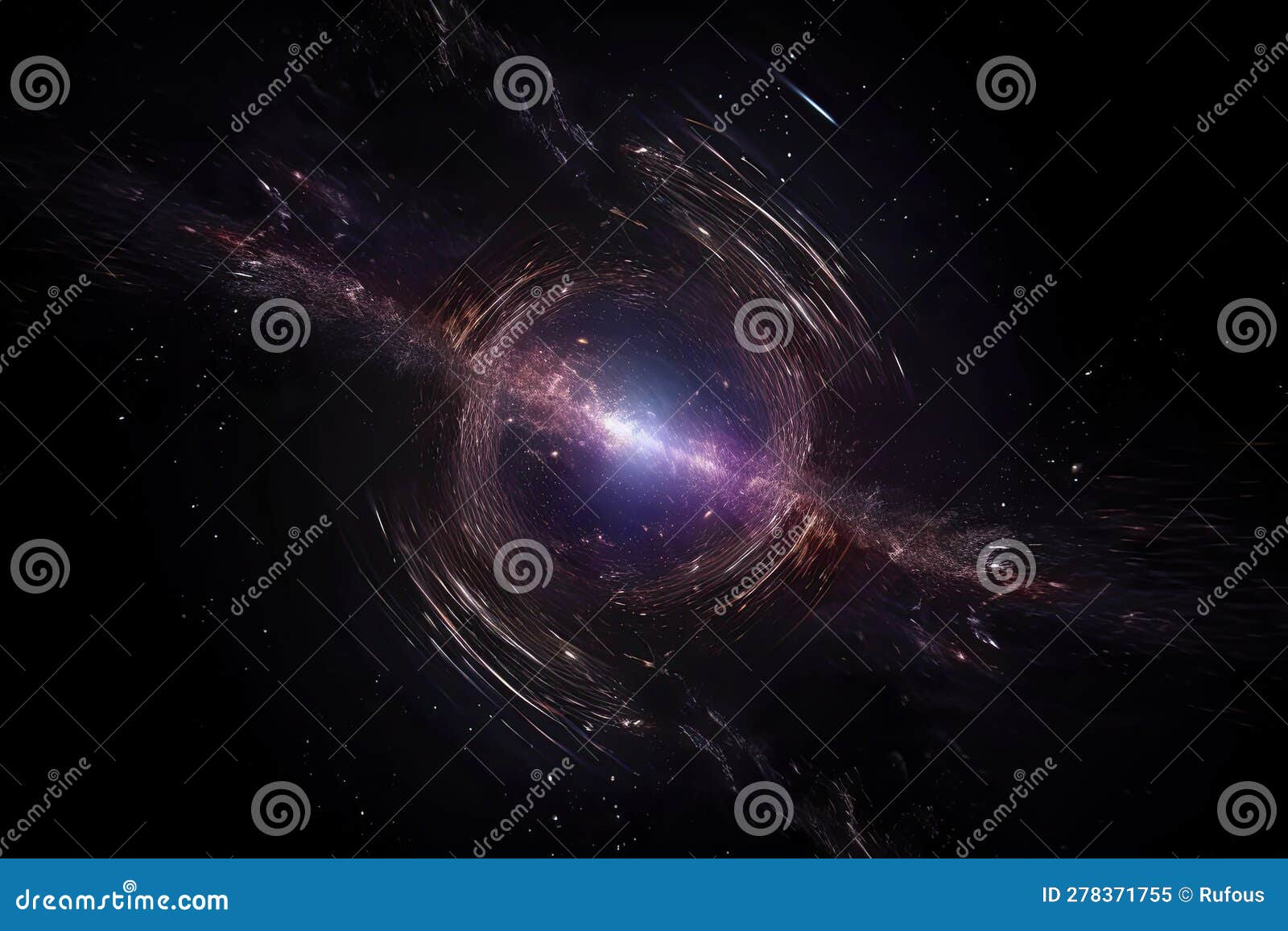 Abstract Spacescape, Speed Of Light And Lens Flare. Stock Photo ...