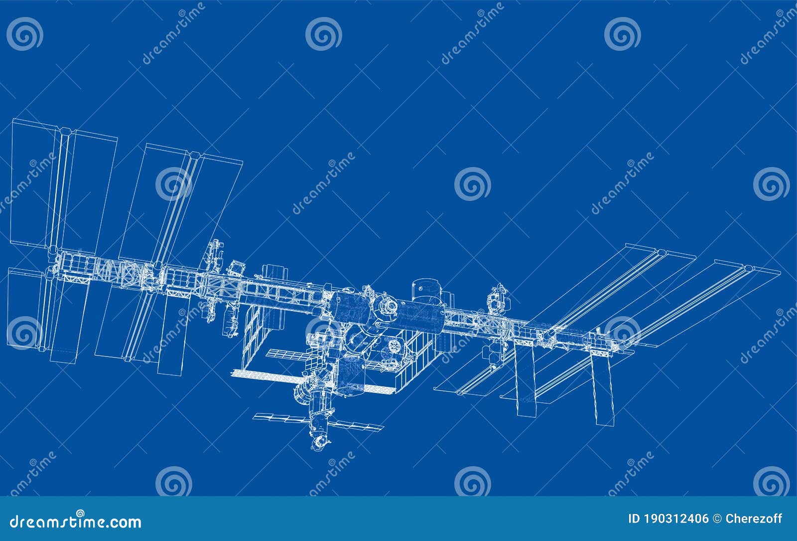 Abstract Spaceship Outline stock illustration. Illustration of orbiting ...