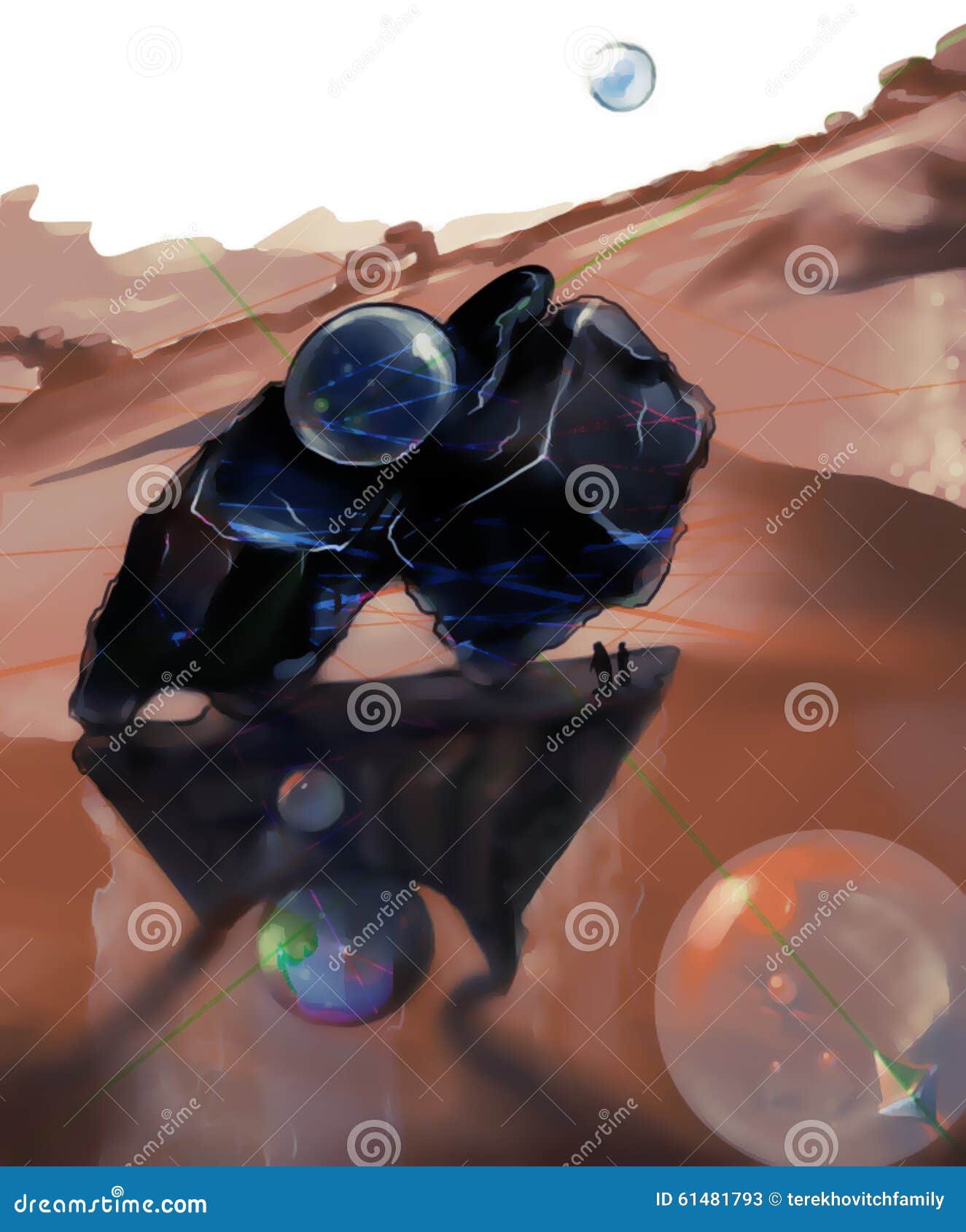 Abstract spaceship stock illustration. Illustration of render - 61481793