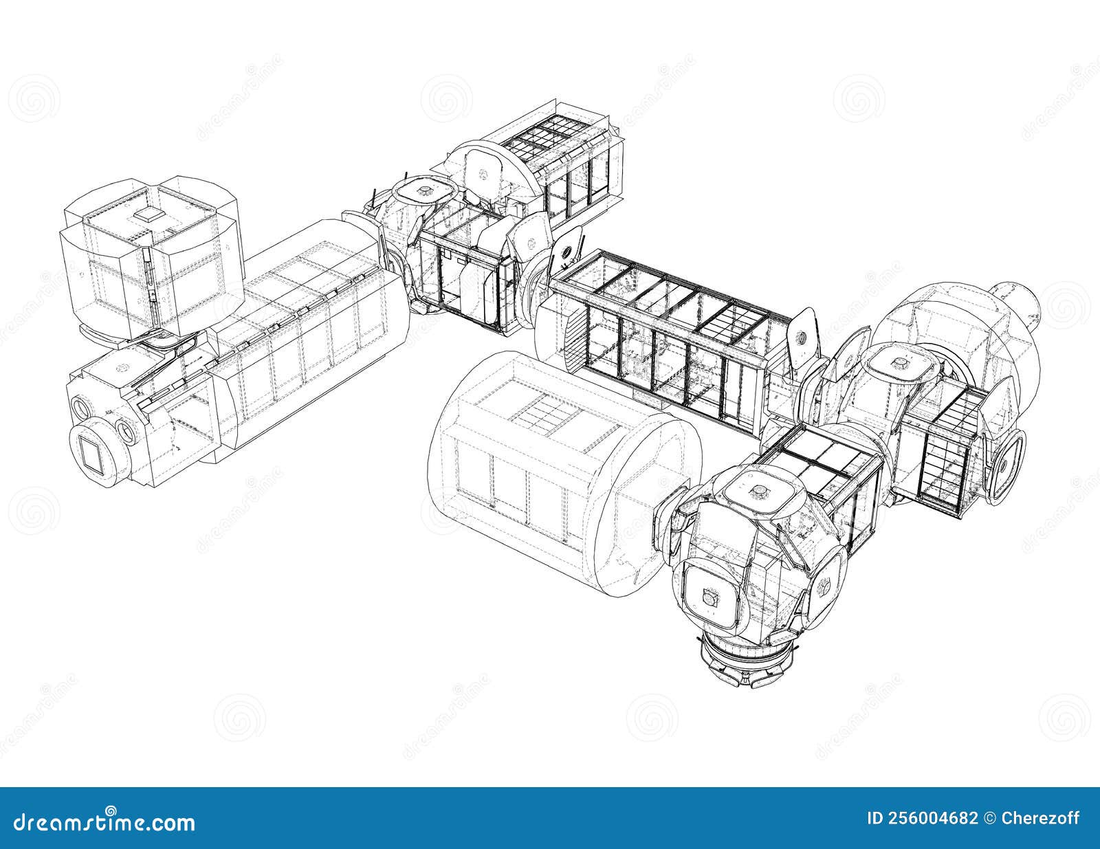 Abstract Spaceship or Space Station. Vector Stock Vector - Illustration ...
