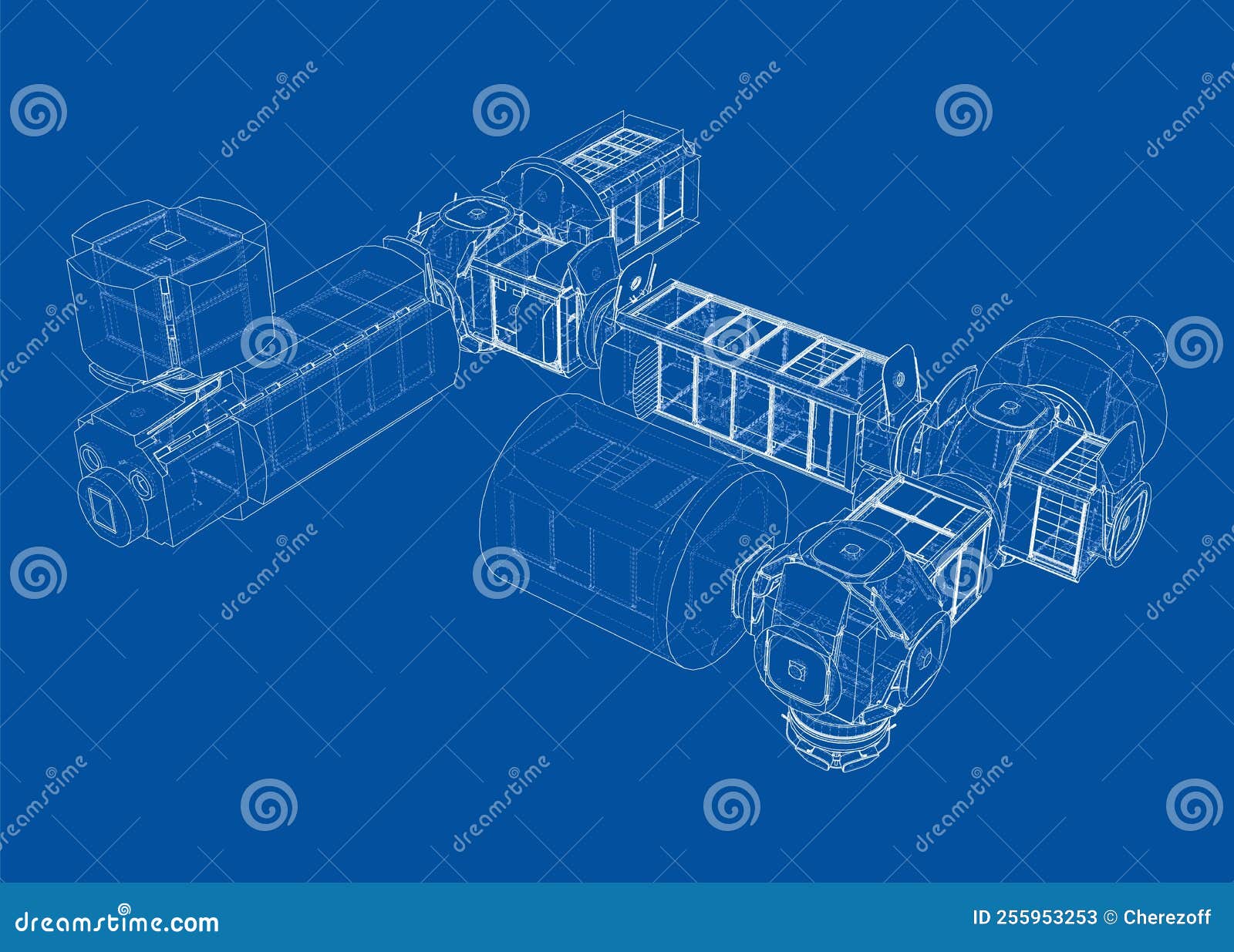 Abstract Spaceship or Space Station. Vector Stock Vector - Illustration ...