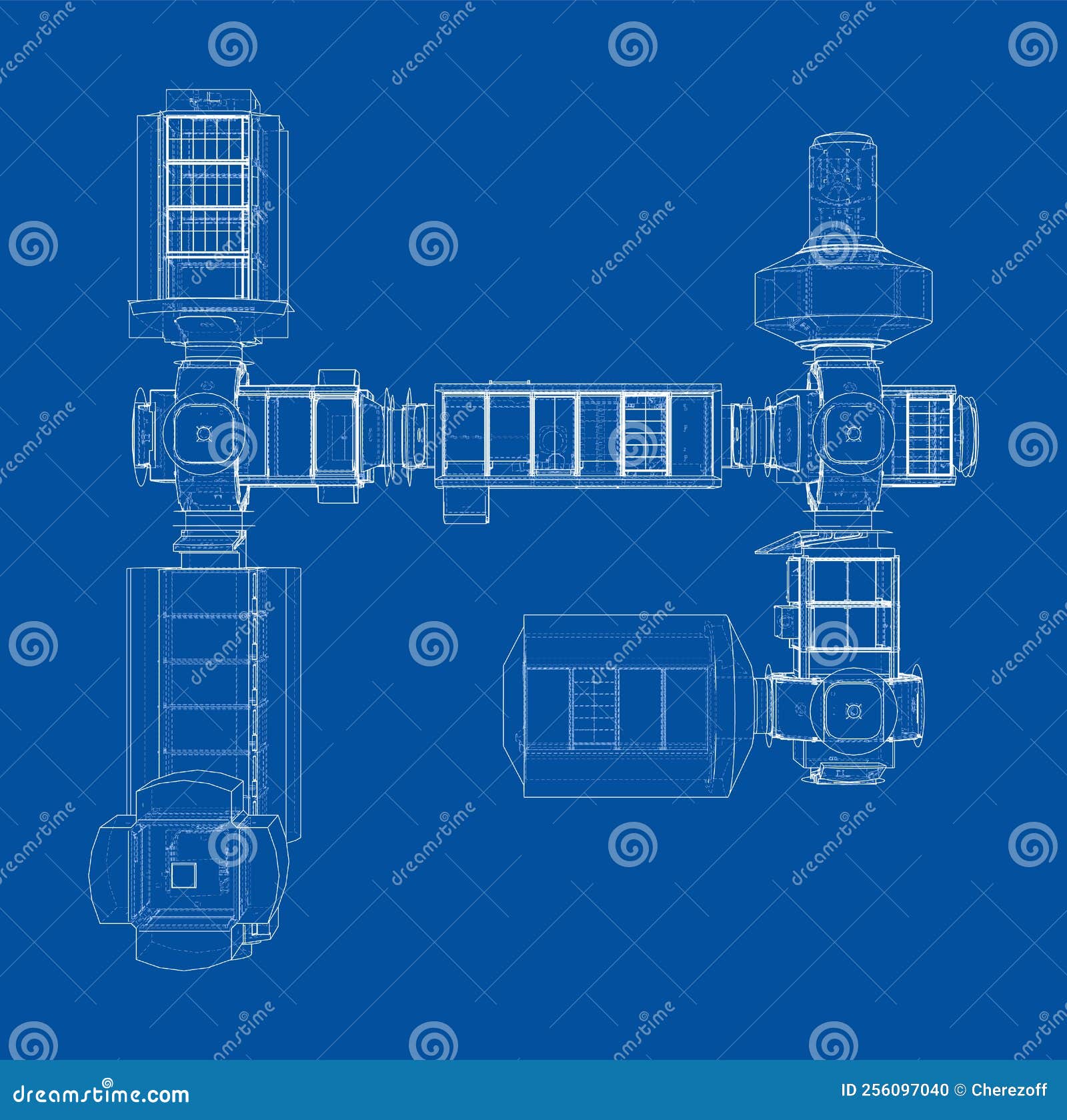 Abstract Spaceship or Space Station. Vector Stock Vector - Illustration ...