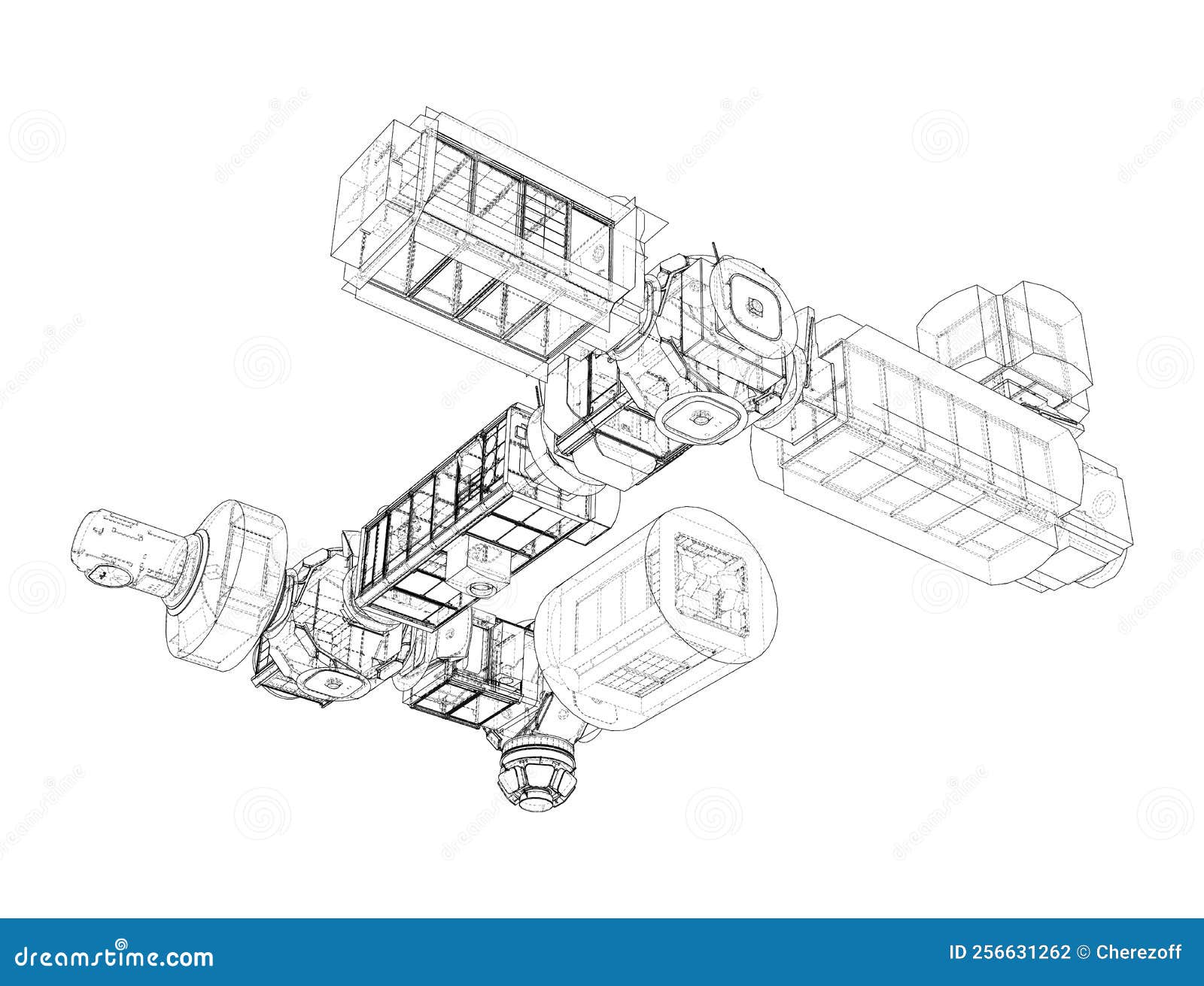 Abstract Spaceship or Space Station. Vector Stock Vector - Illustration ...