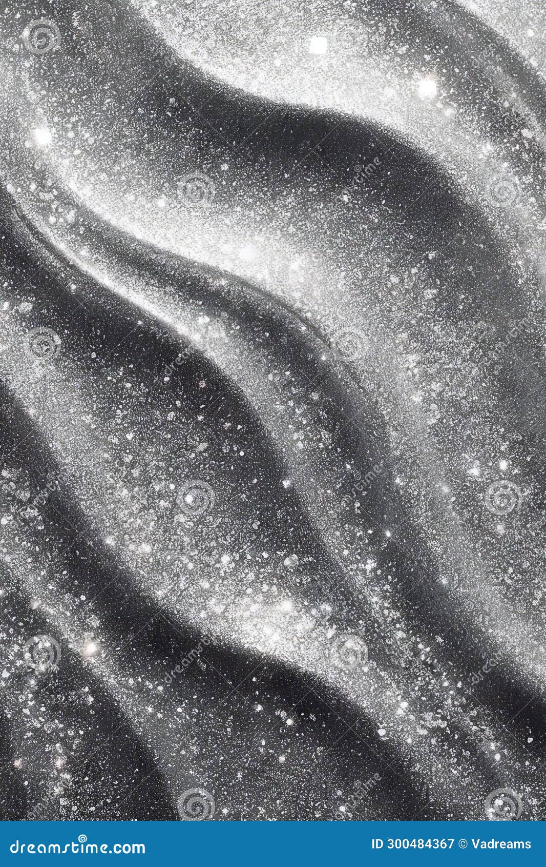 Abstract Sparkling Silver Glitter Background with Curved Lines, Shapes ...