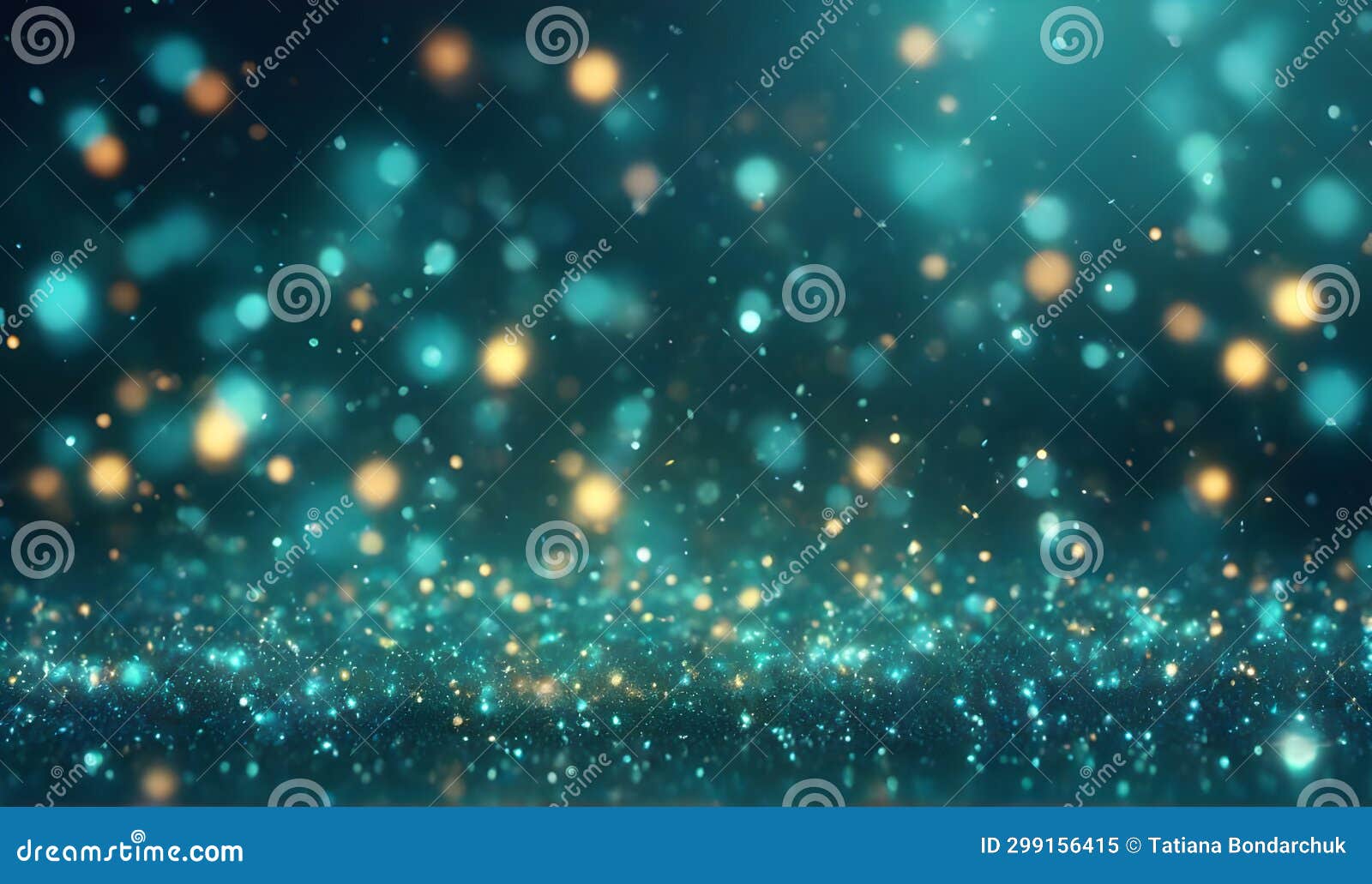 Abstract Sparkling Turquoise Particles with Bokeh Defocused Lights ...