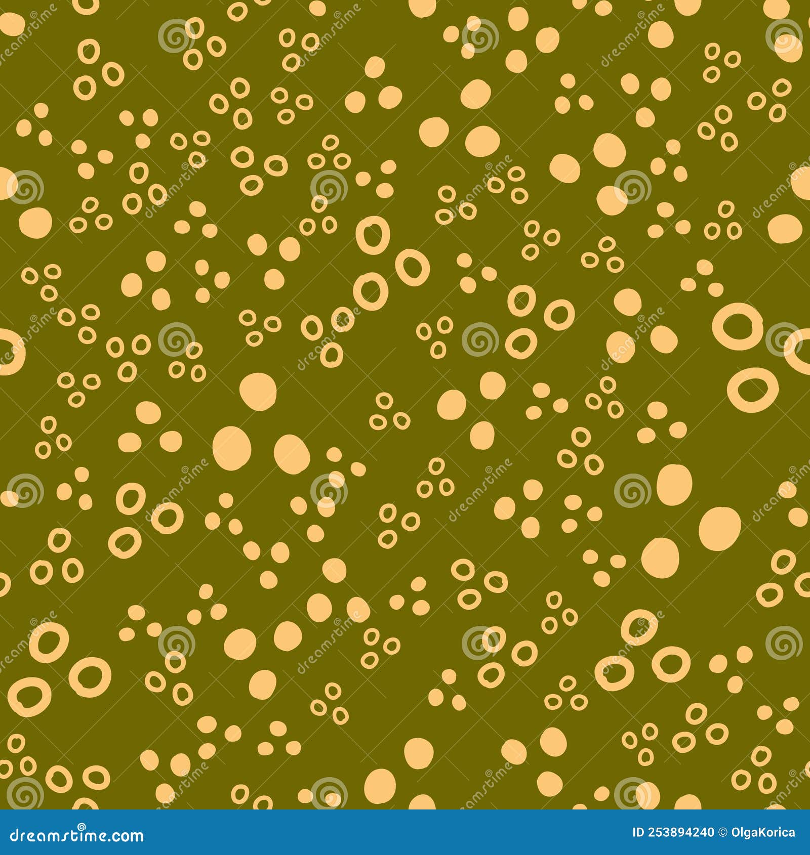 Abstract Specks on a Green Marsh Background, Seamless Pattern for ...