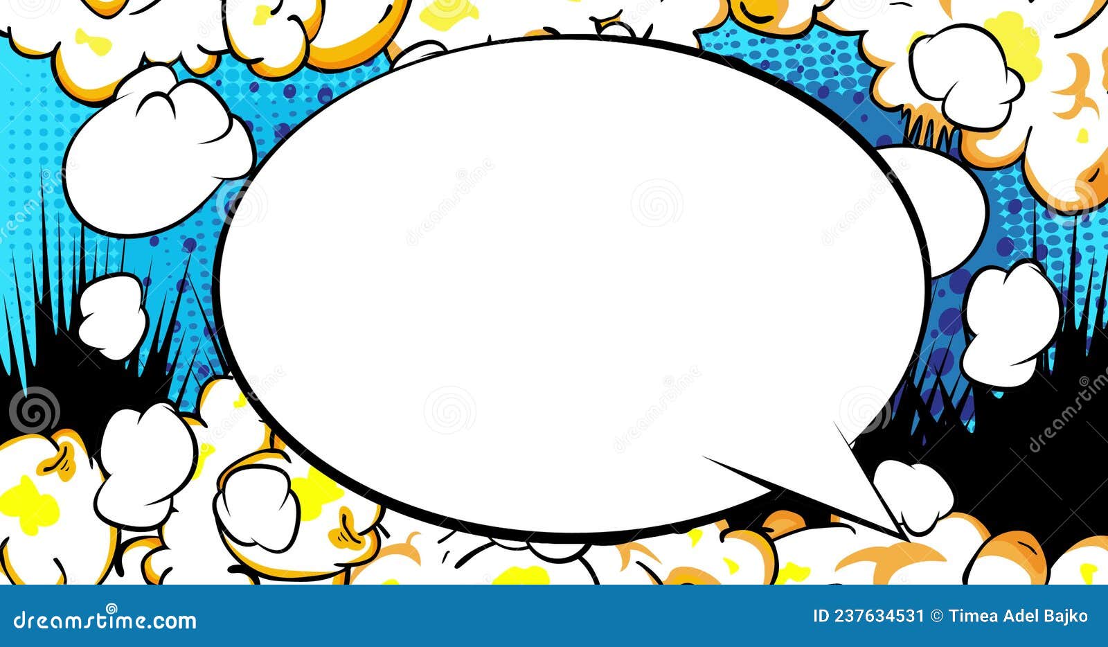 Abstract Speech Bubble with Comic Book Background. Comics Moving ...