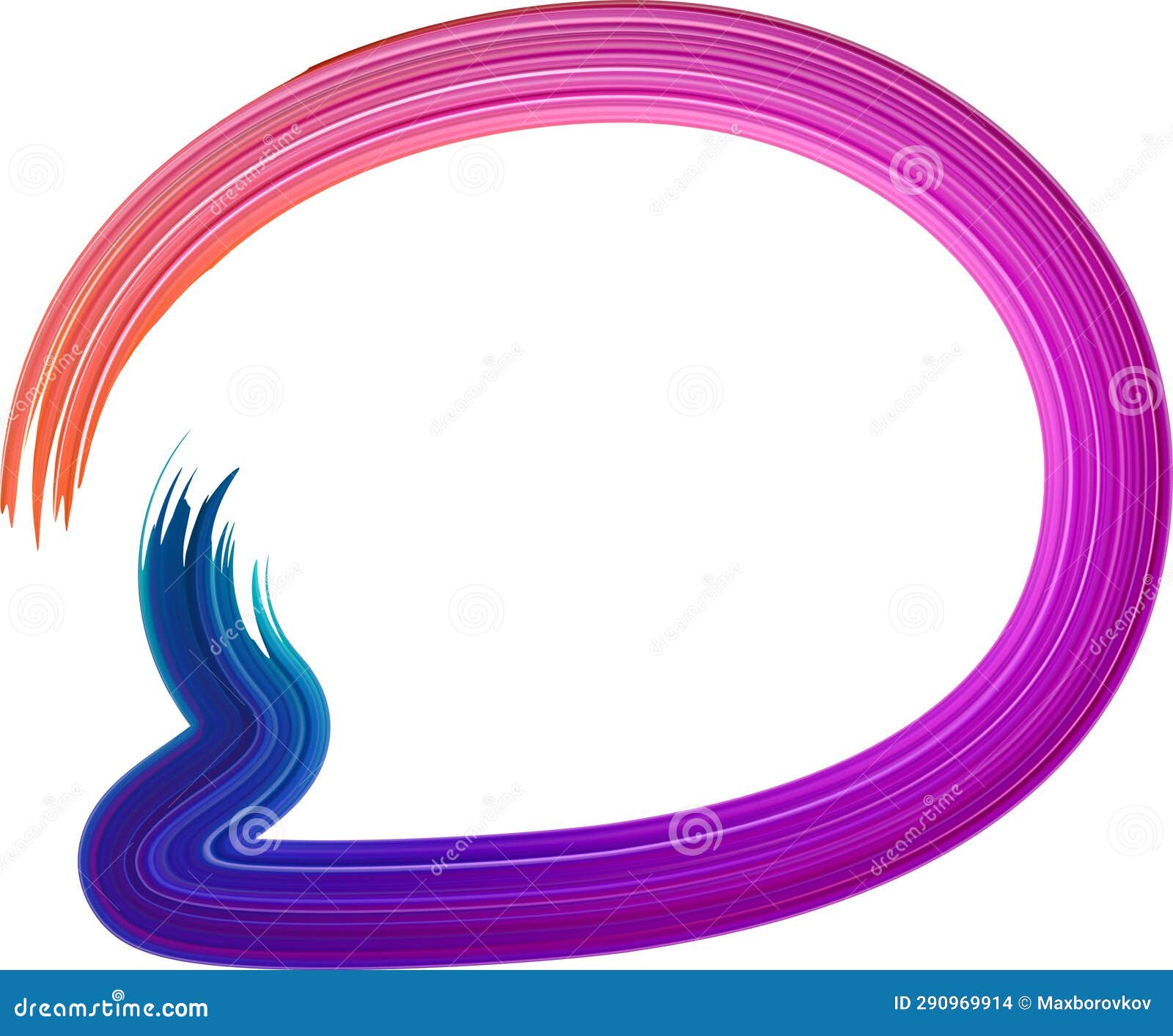 Abstract Speech Bubble with Curve Pink Brush Stroke Texture Gradient ...
