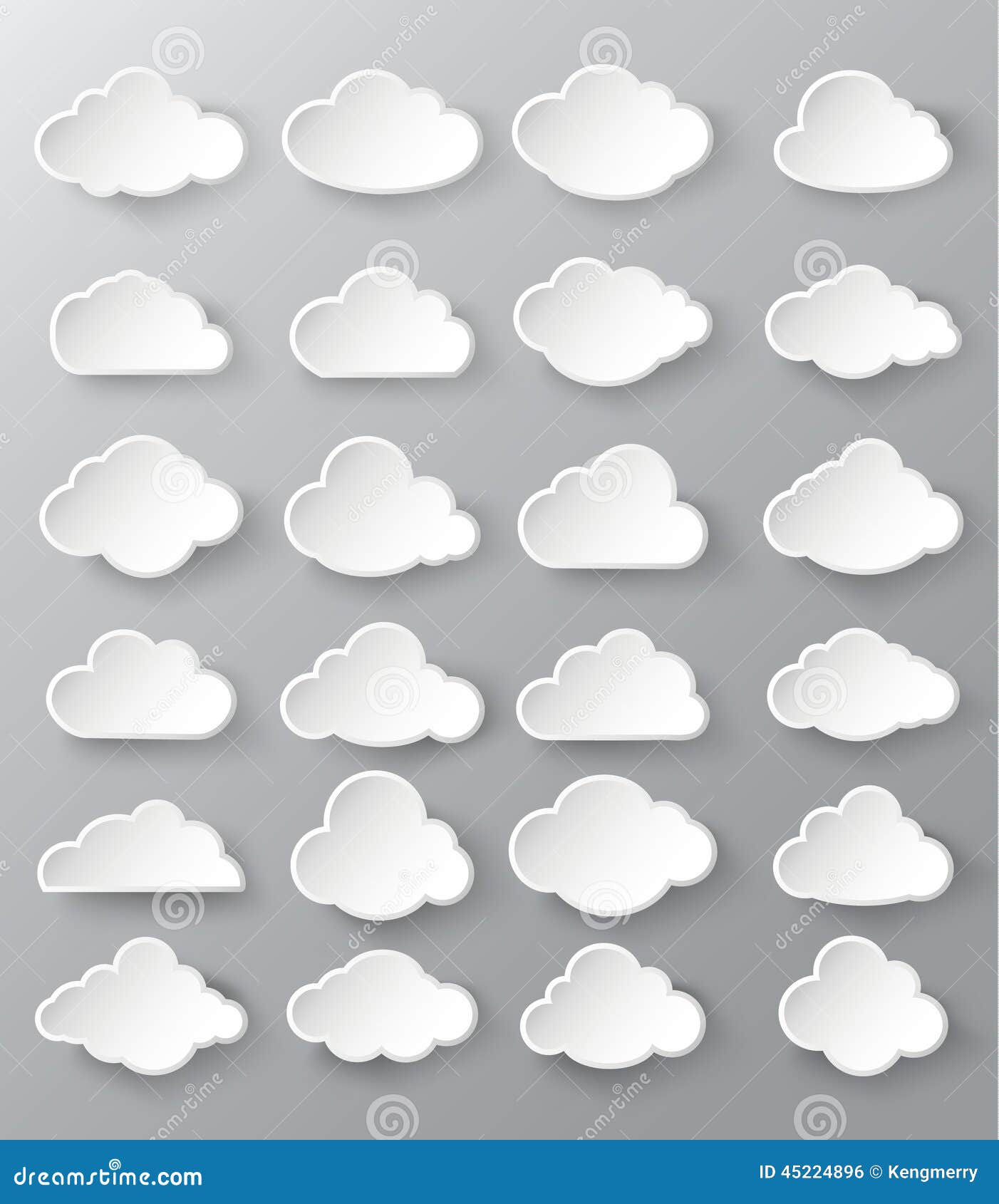 Abstract Speech Bubbles in the Shape of Clouds Stock Vector ...