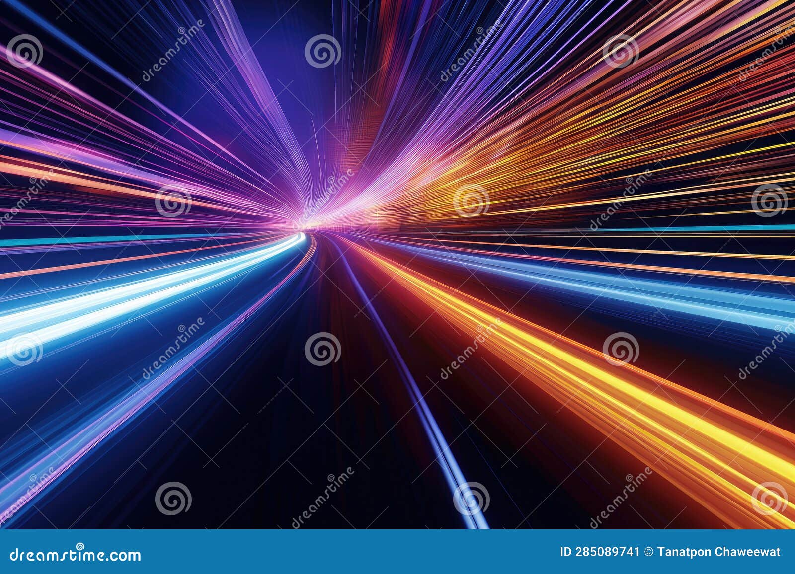 Abstract Speed Light Trails Effect Path, Fast Moving Neon Futuristic ...
