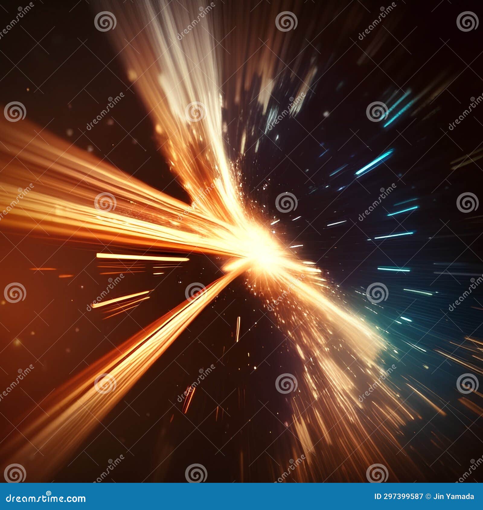 Abstract Speed Motion Background with Stars and Rays. 3d Rendering ...