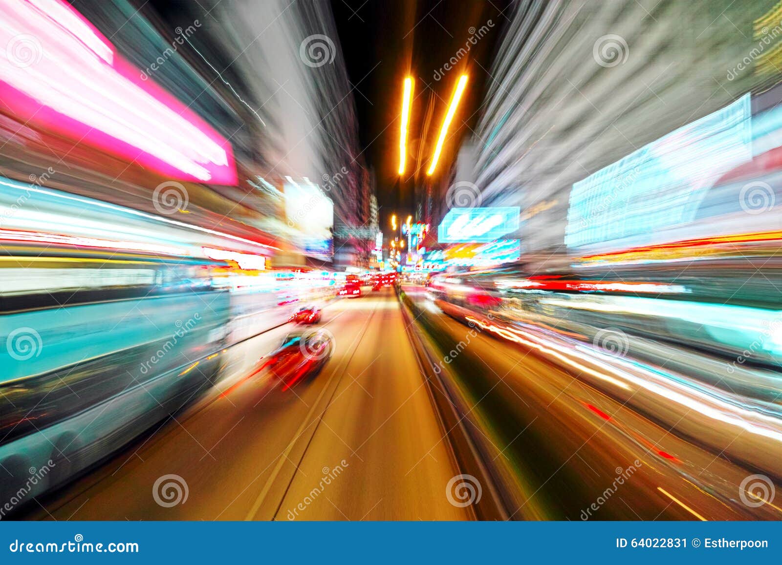 Abstract Speed Motion on a Highway Road Stock Image - Image of night ...