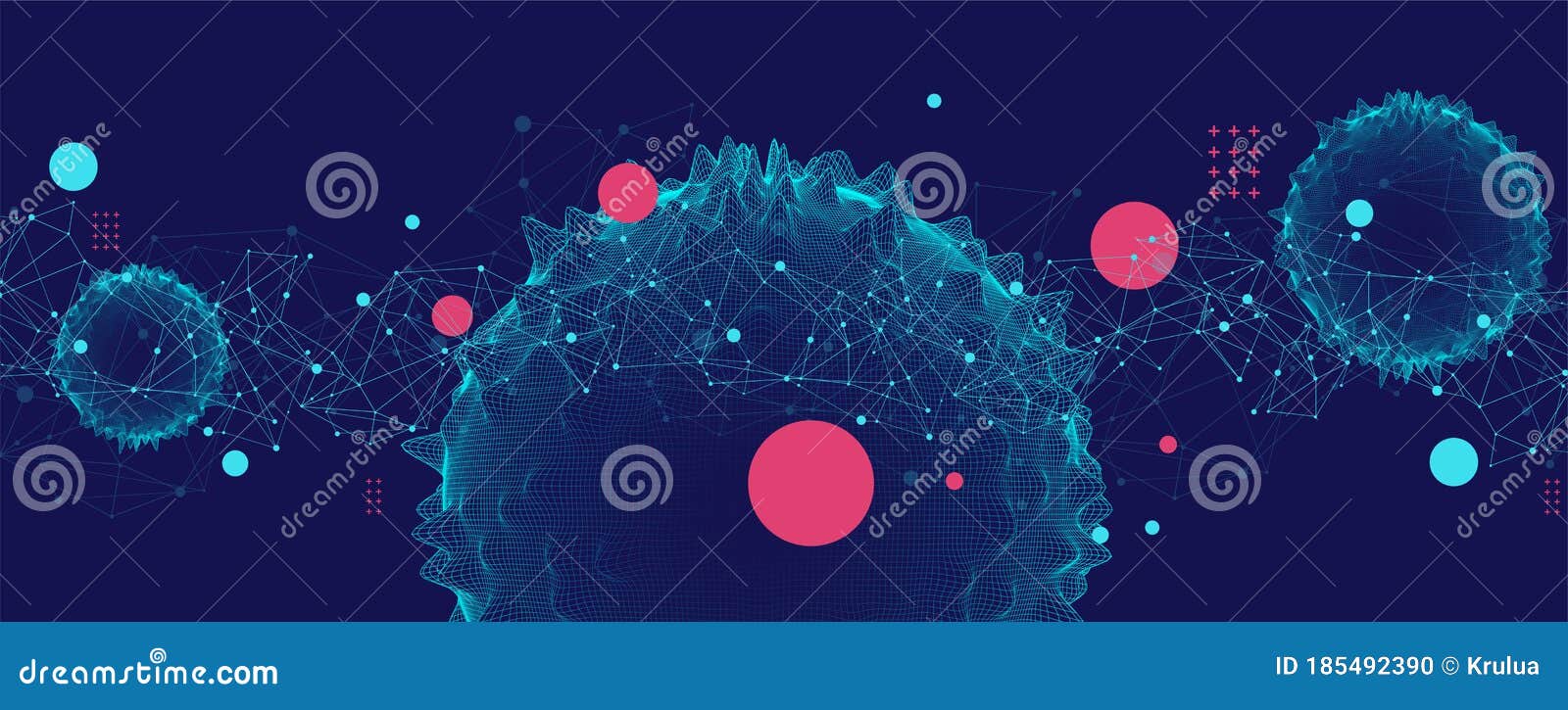 Abstract Sphere Background with Plexus Effect. 3D Surface Stock Vector ...