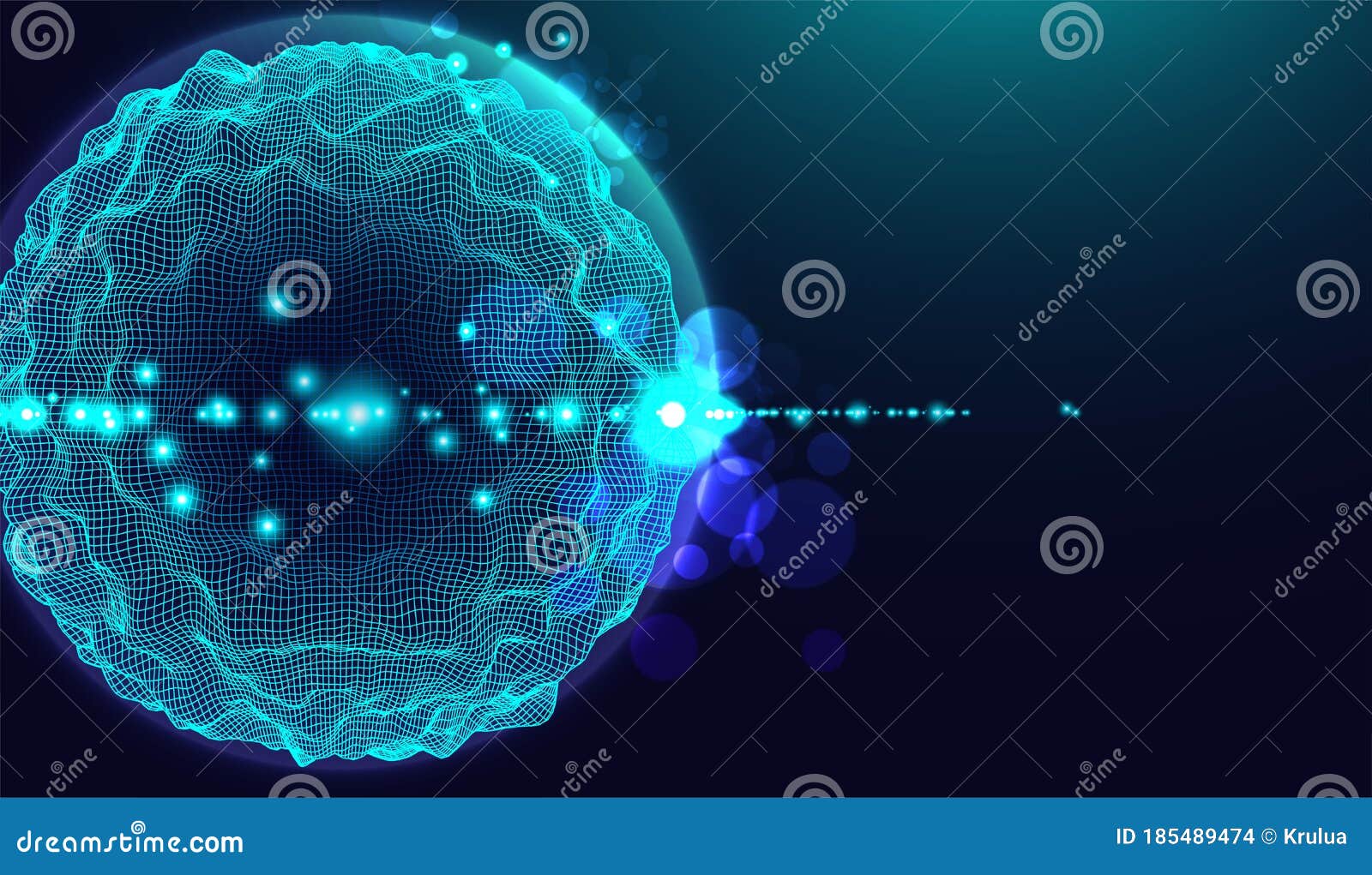 Abstract Sphere Background with Waves. 3D Surface Stock Vector ...