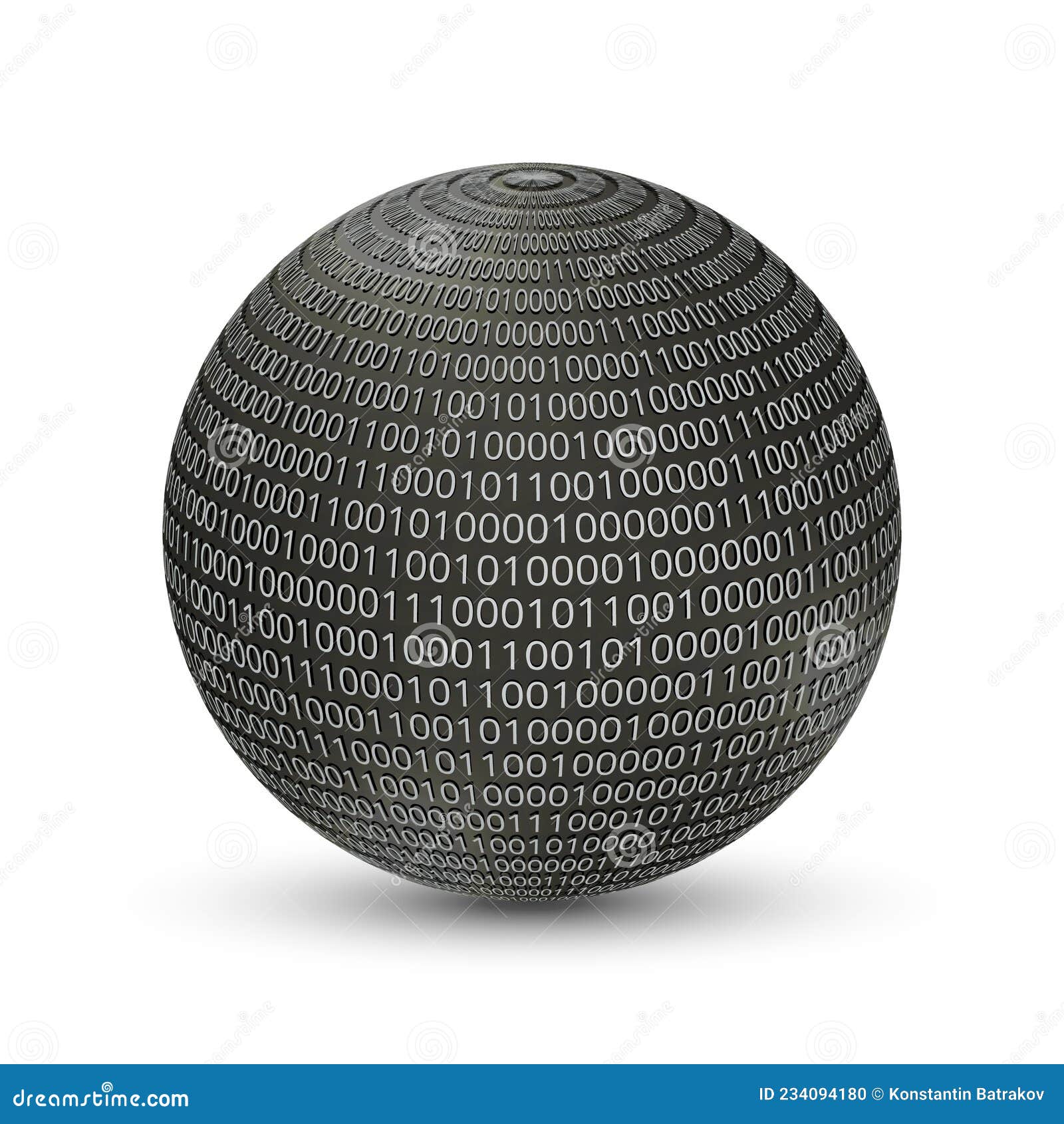 Abstract Sphere with Binary Numbers on the Surface. Stock Vector ...