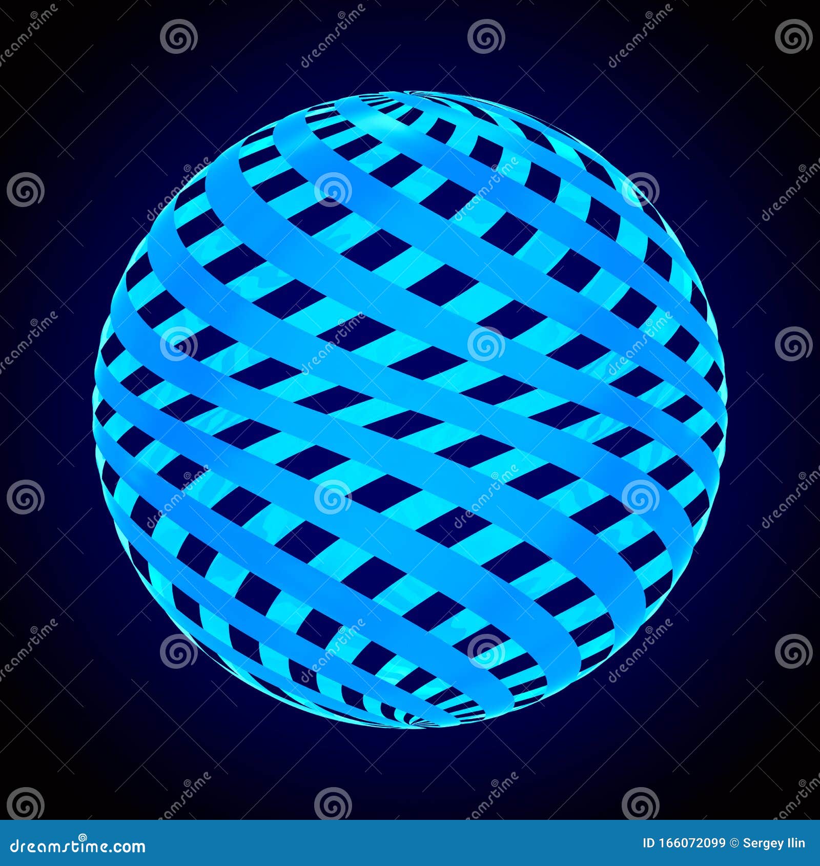 Abstract Sphere on Blue Background. Isolated 3D Illustration Stock ...