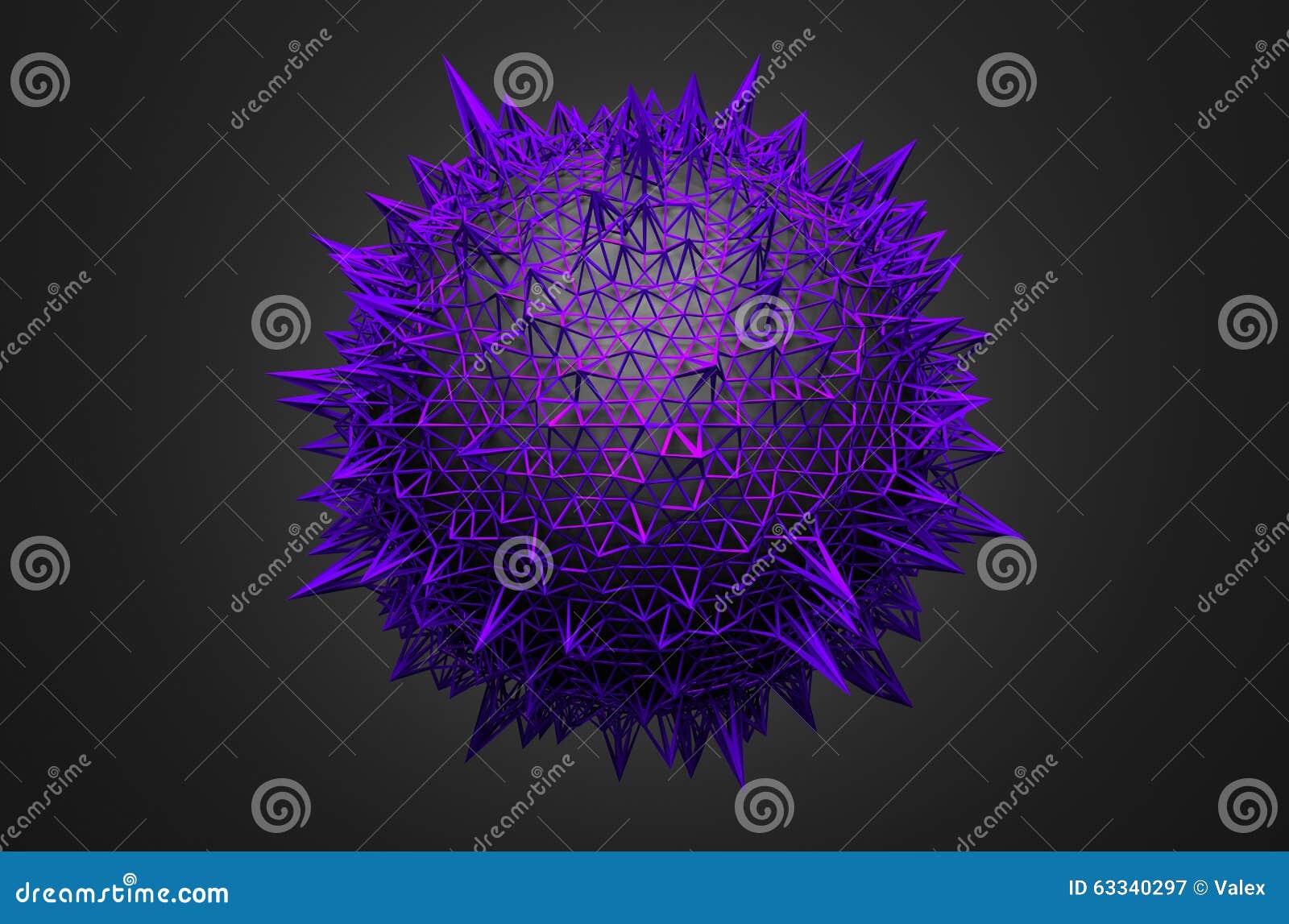 Abstract Sphere with Chaotic Structure Stock Illustration ...