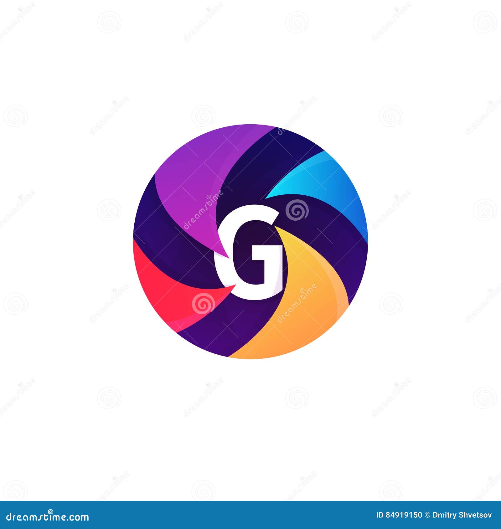 Abstract Sphere Circle Sign G Letter Logo Icon Vector Design Stock ...