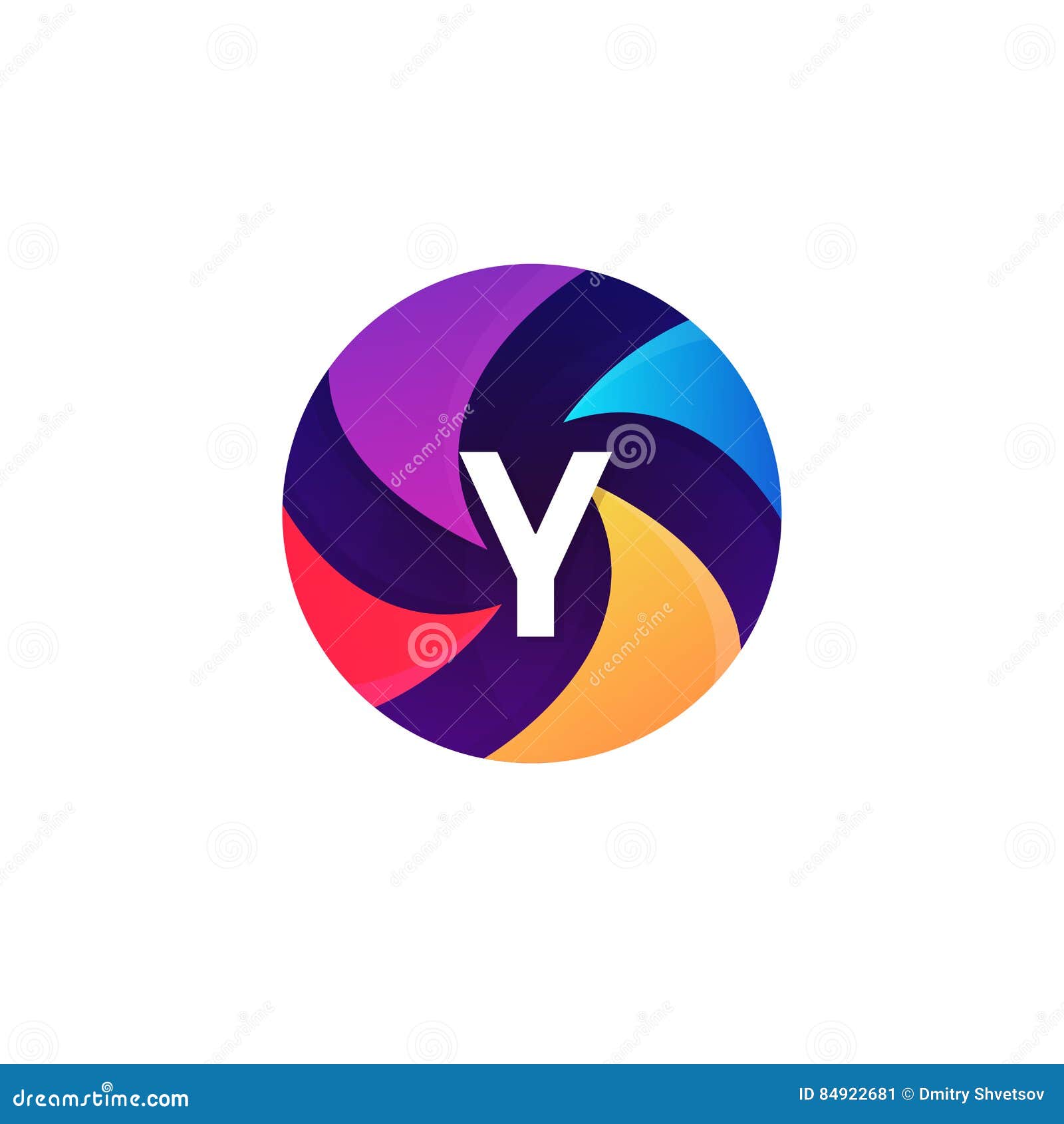 Abstract Sphere Circle Sign Y Letter Logo Icon Vector Design Stock ...