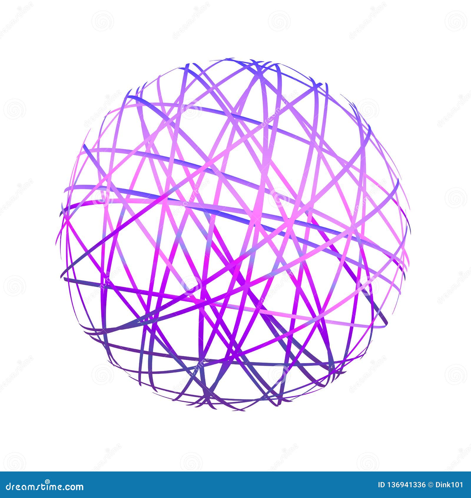 Abstract Sphere from Color Lines Stock Illustration - Illustration of ...
