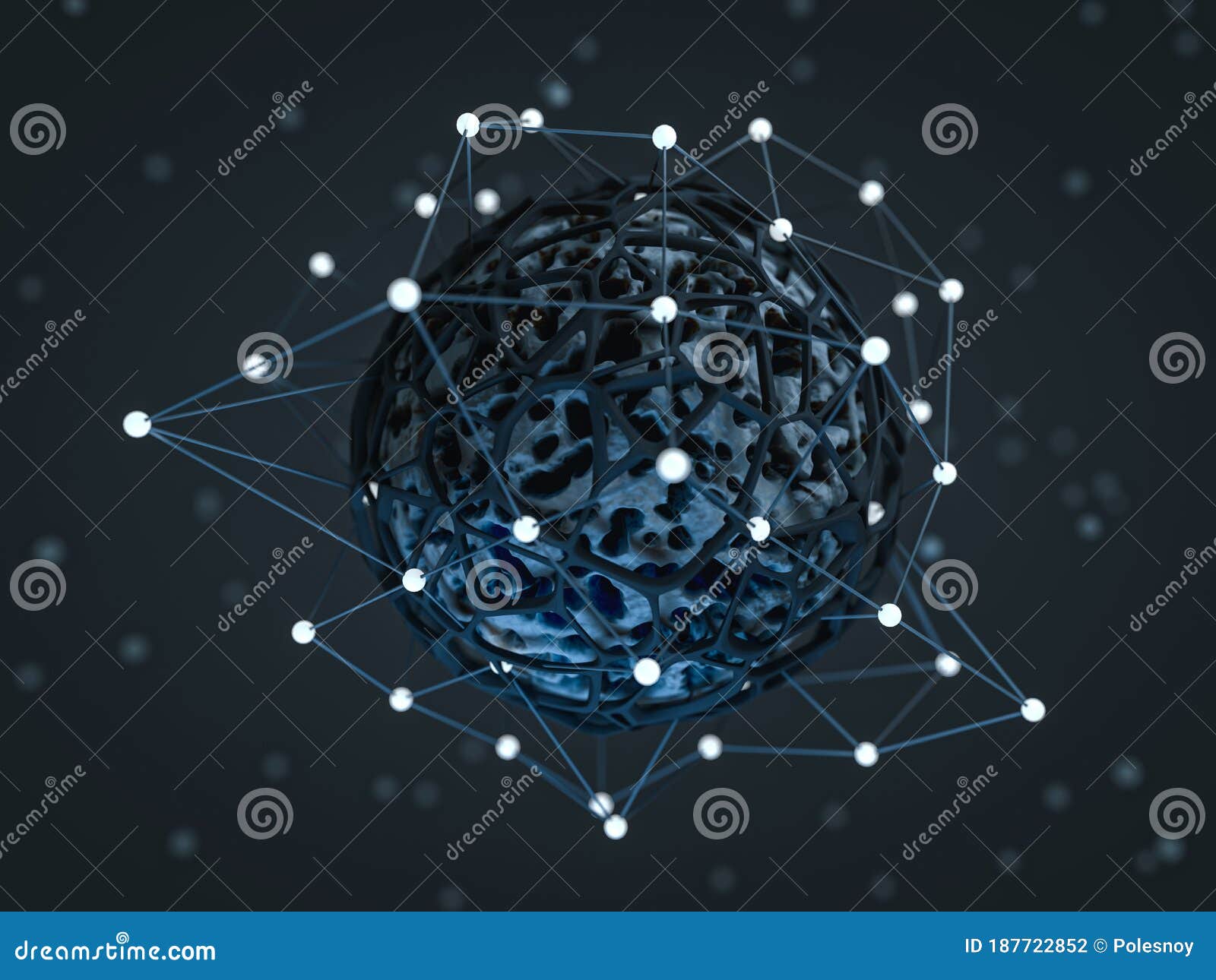Abstract Sphere, Consisting of Points. Futuristic Technology Space ...