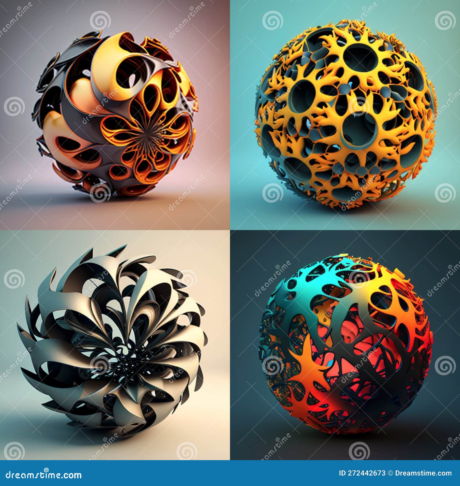 Abstract Sphere, 3d Render Ai, Generative Stock Illustration ...